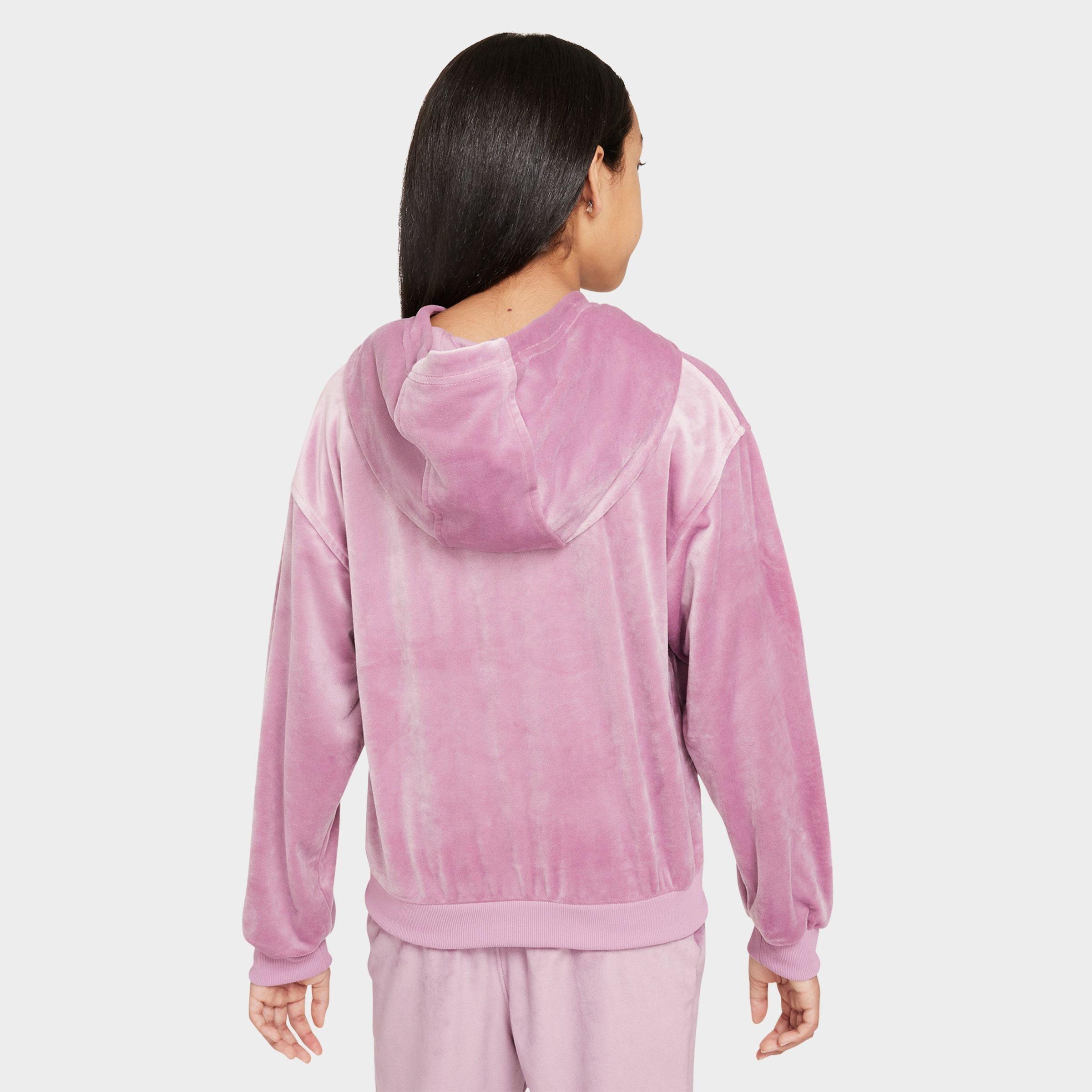 Girls' Big Kids' Nike Sportswear Velour Pullover Hoodie | JD Sports