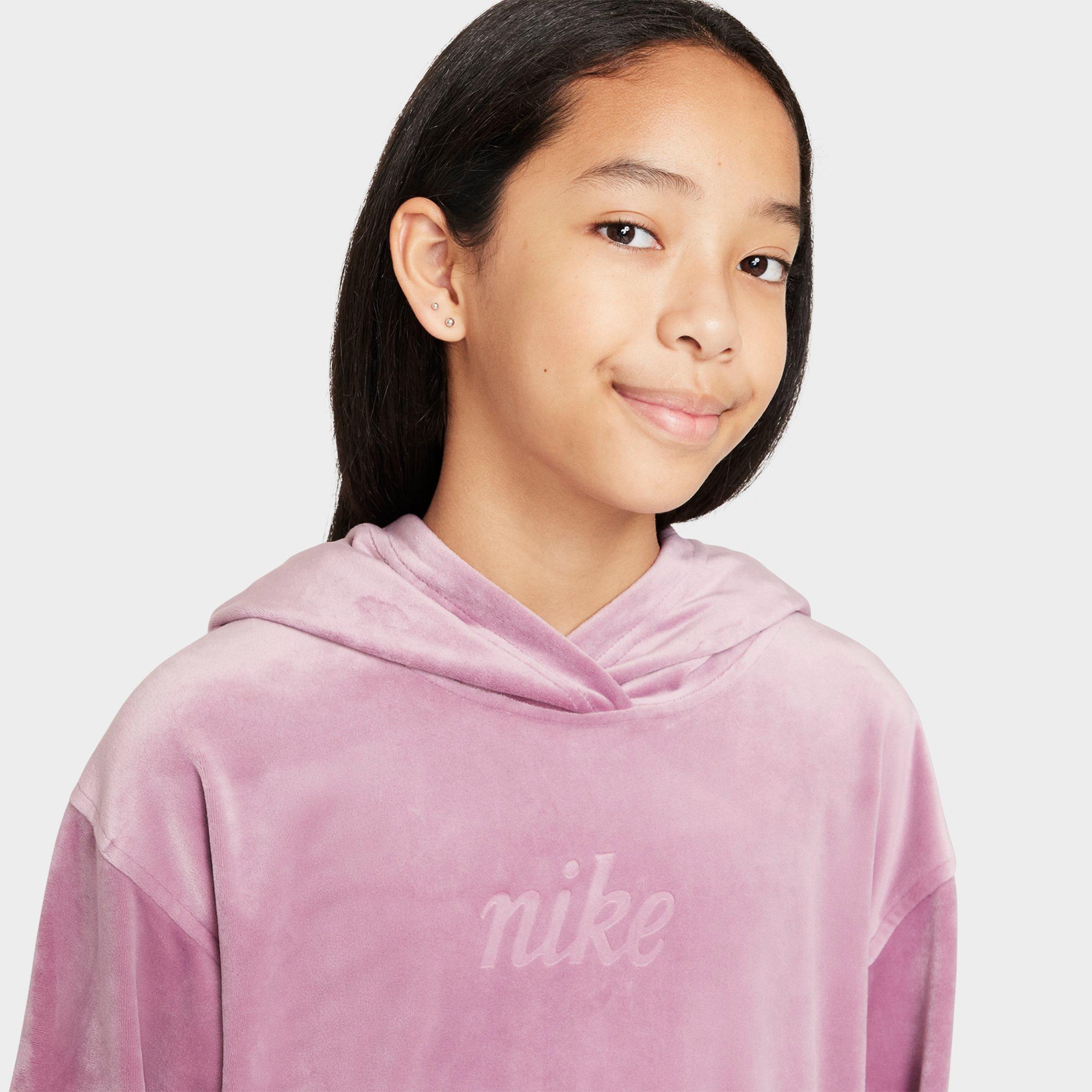 Girls' Big Kids' Nike Sportswear Velour Pullover Hoodie | JD Sports