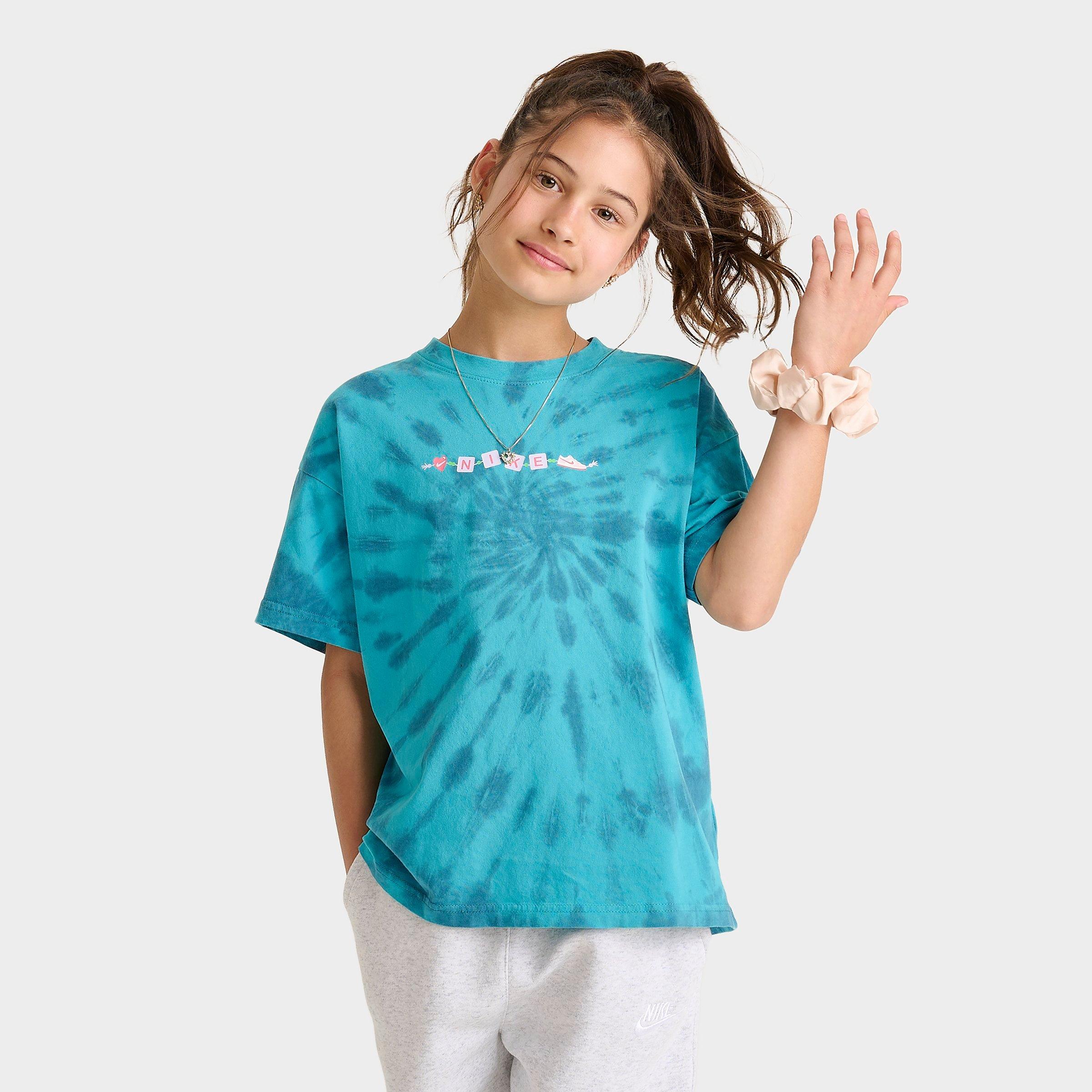 Girls' Big Kids' Nike Sportswear Tie-Dye Bracelet Graphic T-Shirt | JD ...
