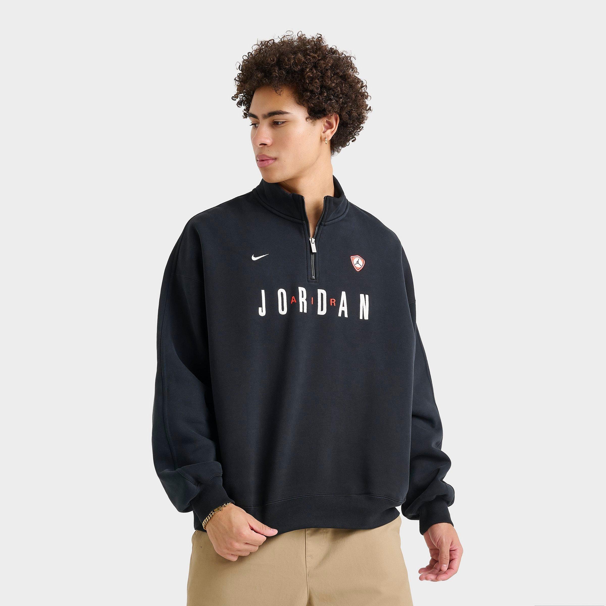 Men's Jordan Flight Graphic Fleece Quarter-Zip Pullover Top | JD Sports