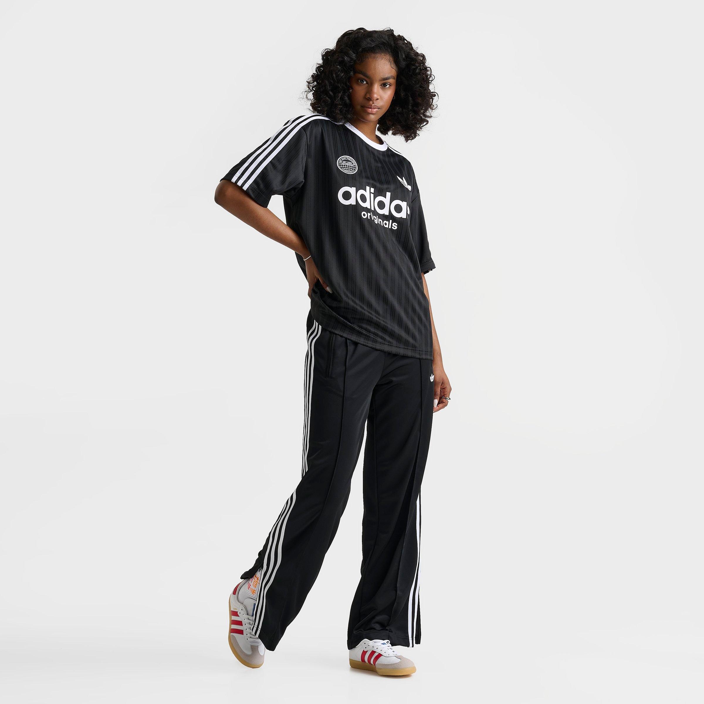 Women's adidas Originals 3 Stripes Oversized Soccer Jersey T-Shirt | JD ...