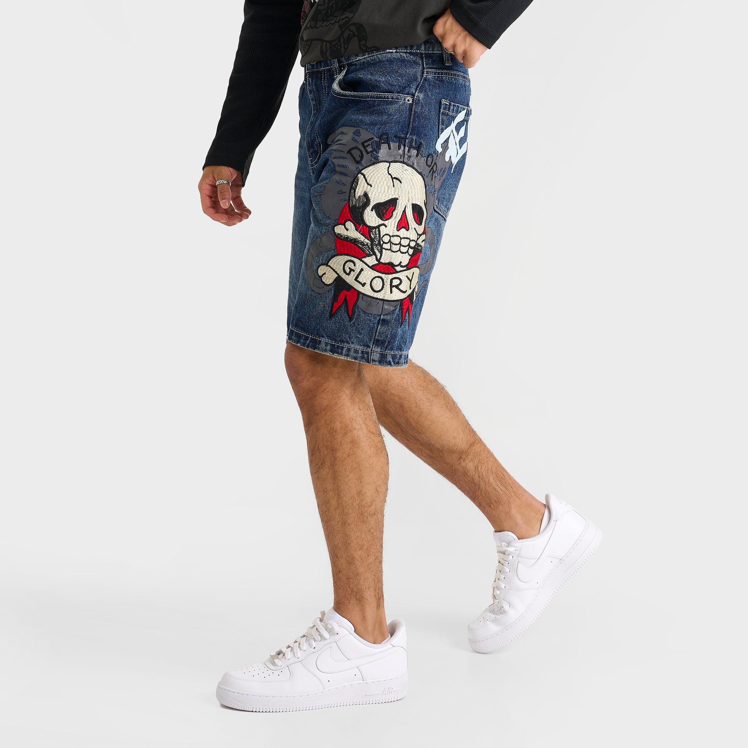 Men's Ed Hardy Death or Glory Denim Shorts | JD Sports