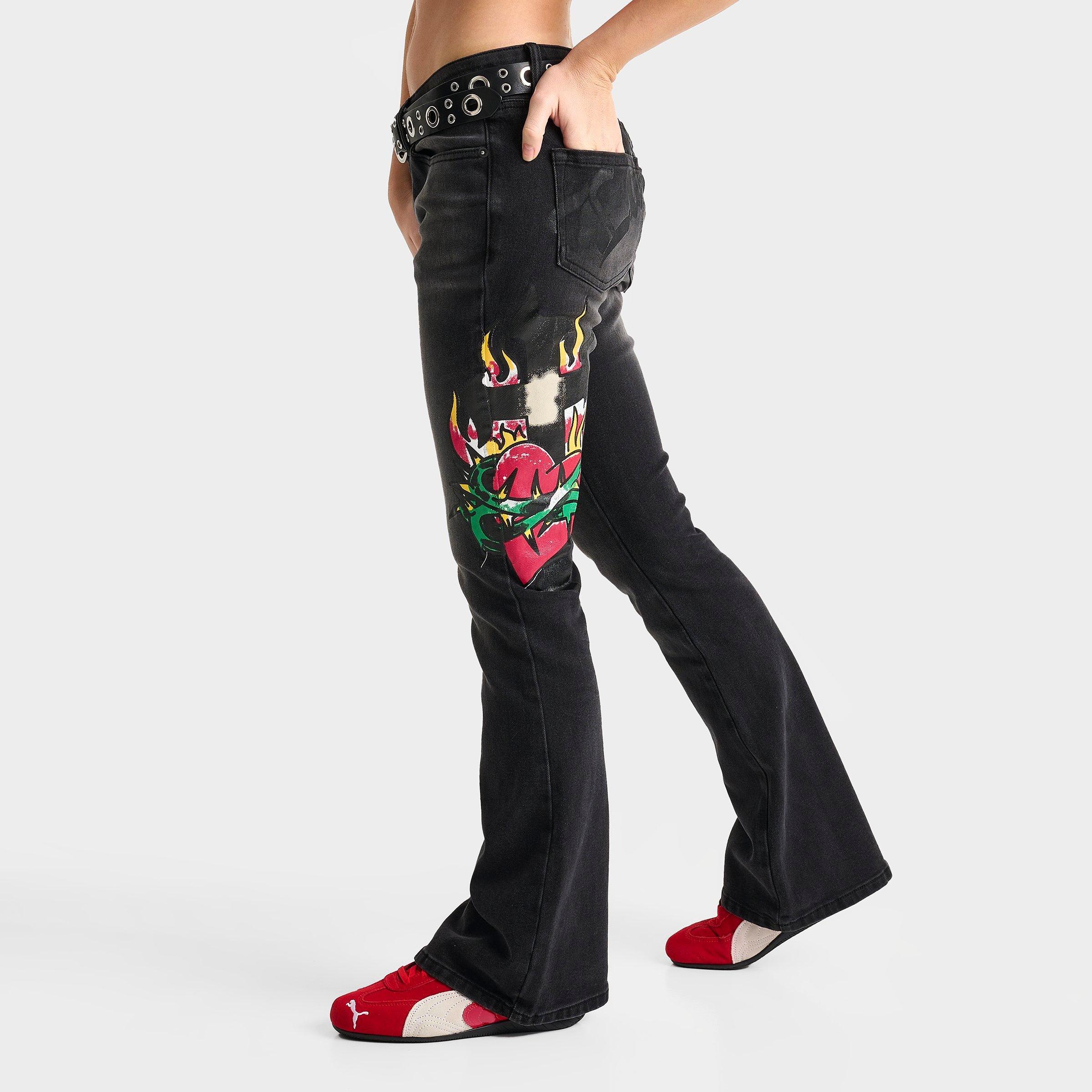 Women's Ed Hardy Sacred Heart Low-Rise Bootcut Jeans | JD Sports
