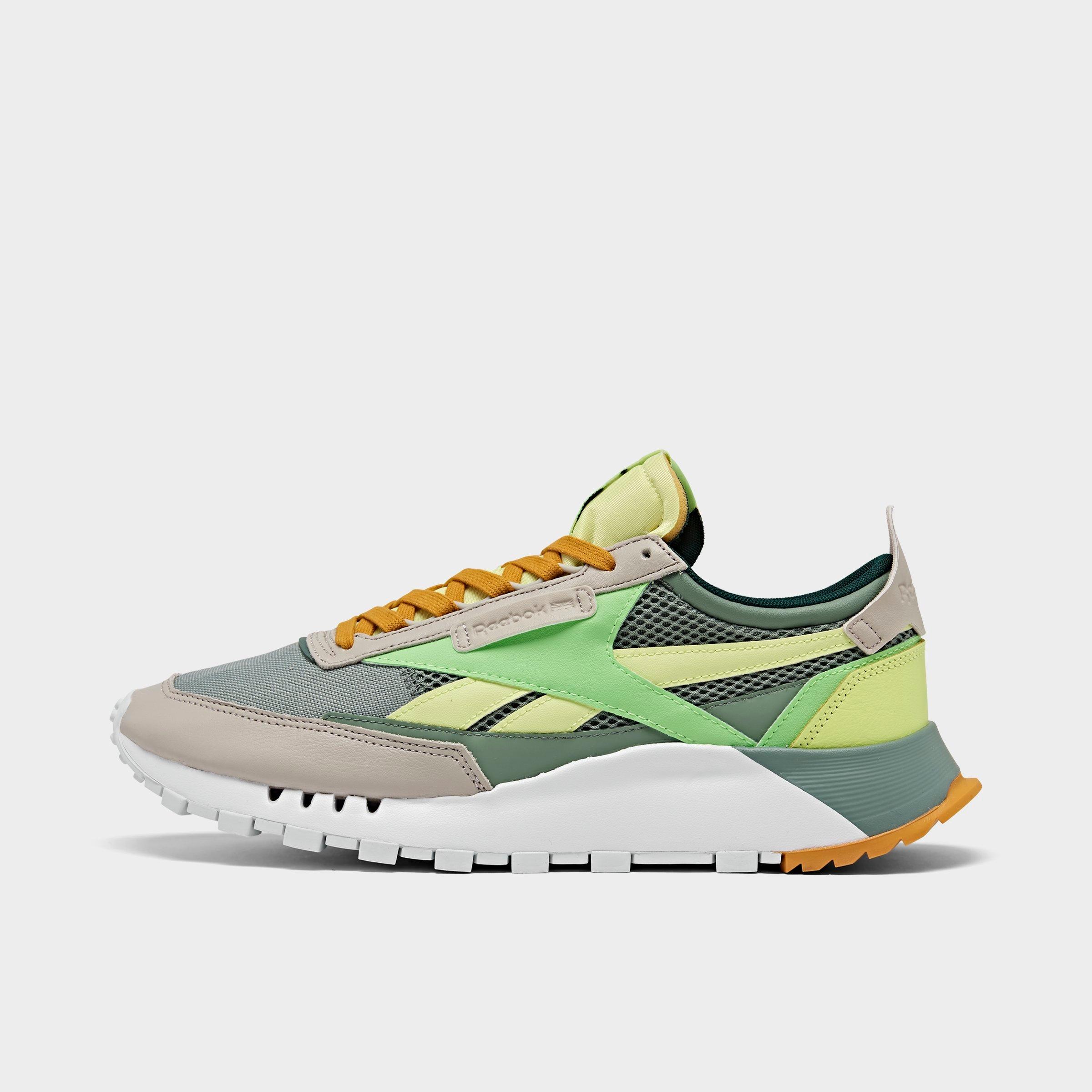 Men Reebok Classic Leather Legacy Running Shoes Blue White Orange Grey ...