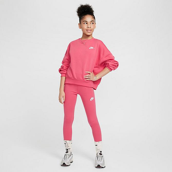 Girls' Nike Sportswear Club Fleece Boxy Crewneck Sweatshirt Girls' Nike Sportswear Club Fleece Boxy Crewneck Sweatshirt