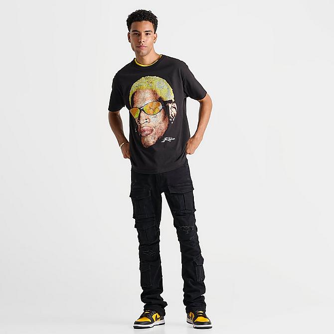 Men's Smoke Rise Distressed Stacked Flare Cargo Denim Jeans Men's Smoke Rise Distressed Stacked Flare Cargo Denim Jeans