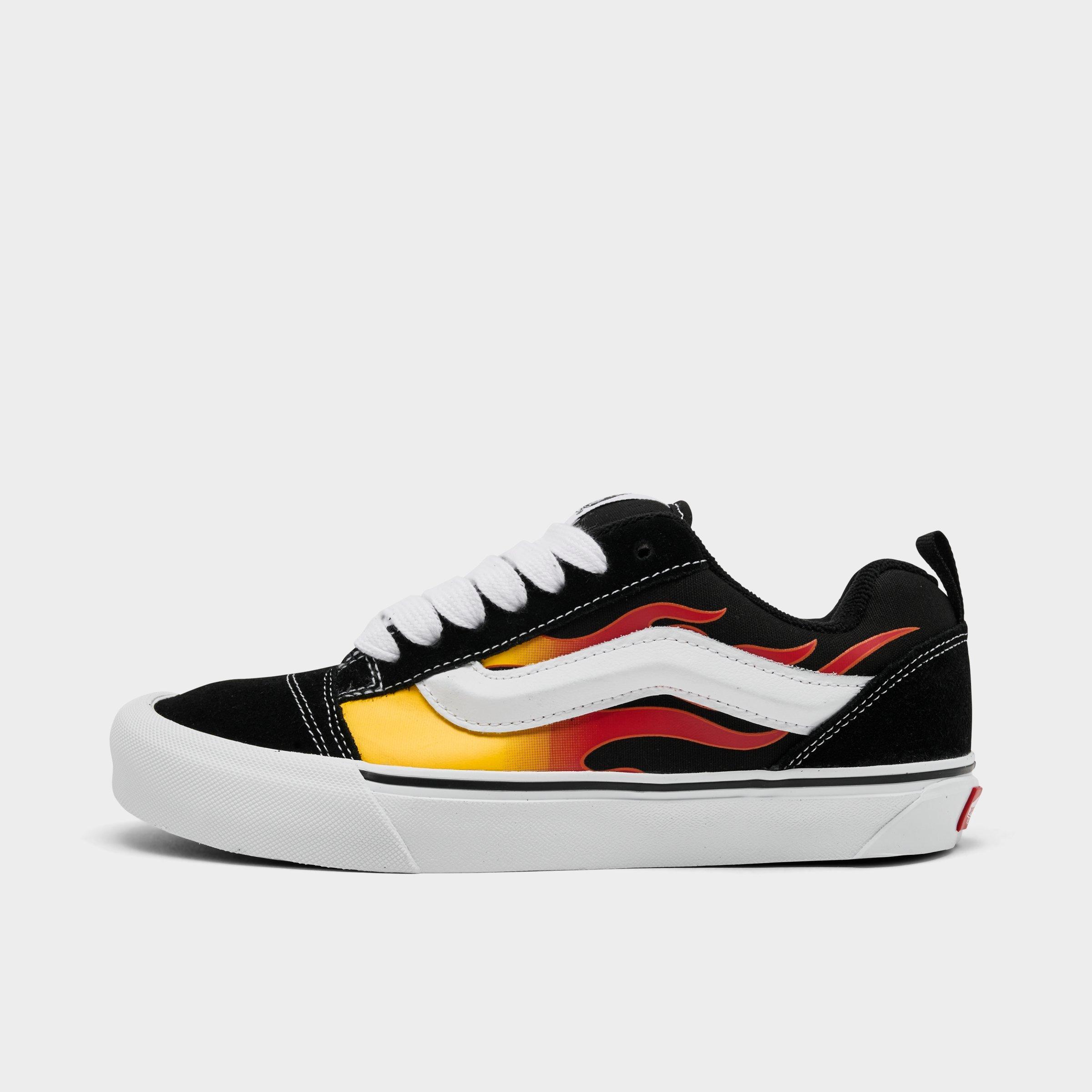 Click here for Vans Big Kids Knu Skool Casual Shoes in Flame Blac... prices