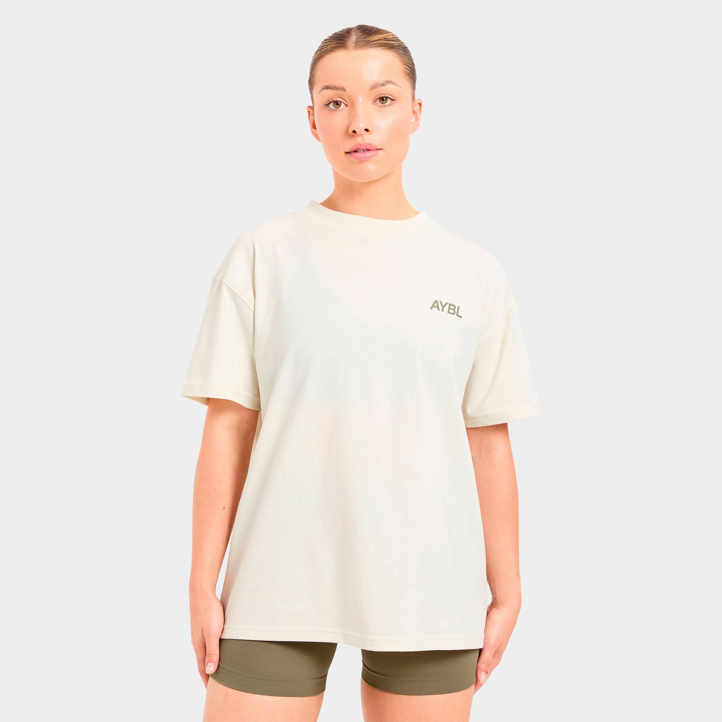 Click here for AYBL Womens Sports Club Oversized T-Shirt in White... prices