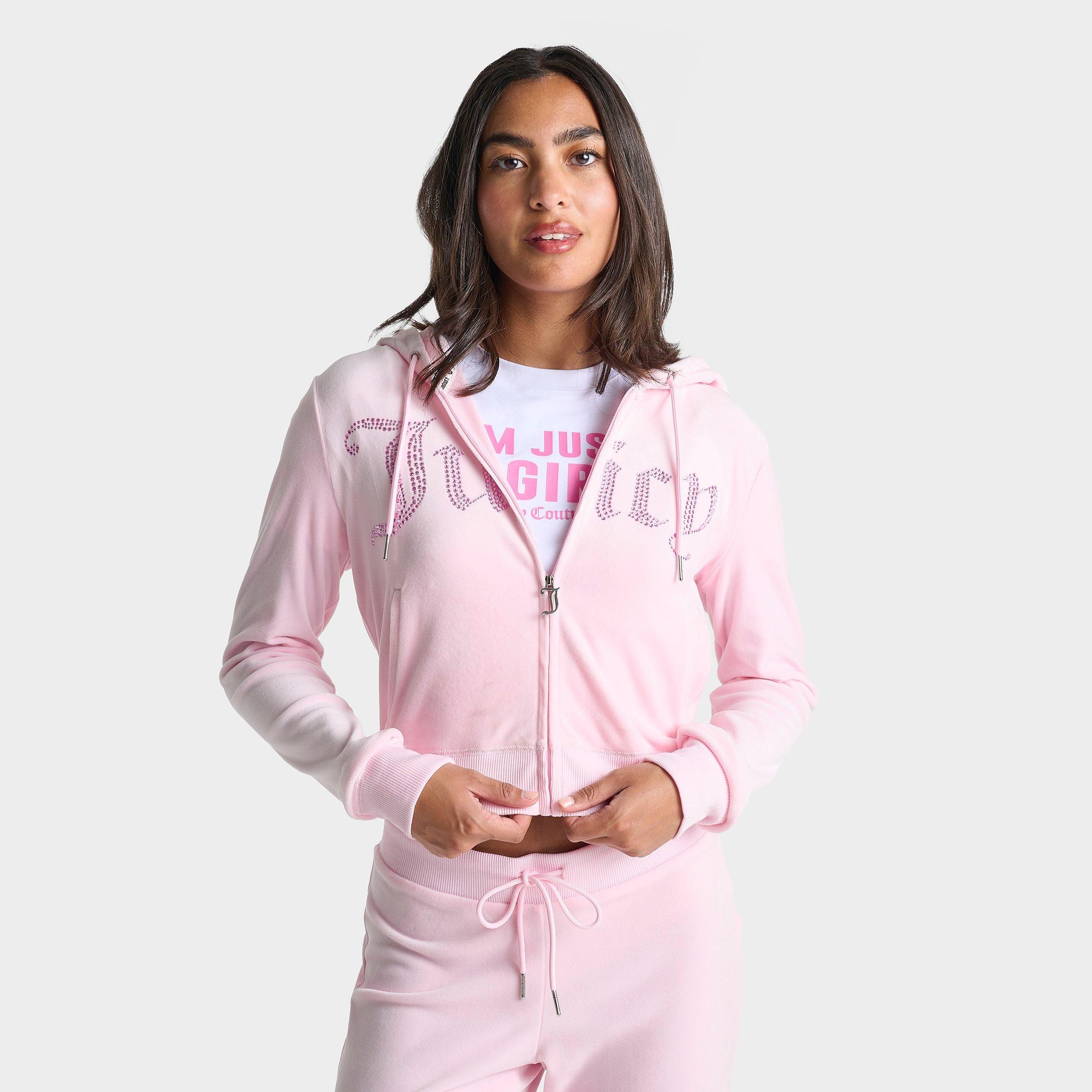 Click here for Juicy Couture Womens Bling Front Hoodie in Cherry... prices