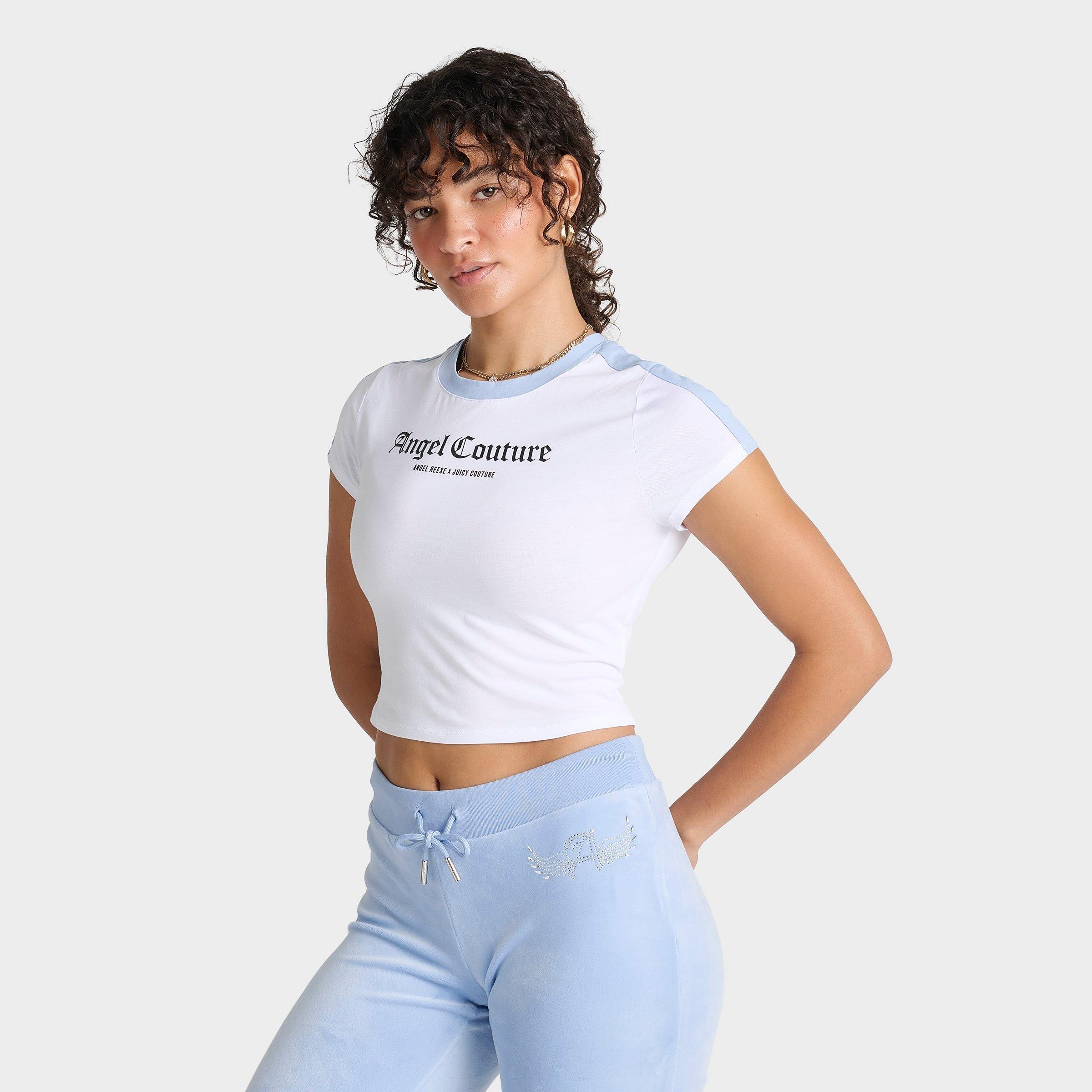 Click here for Juicy Couture Womens x Angel Reese Baby T-Shirt in... prices