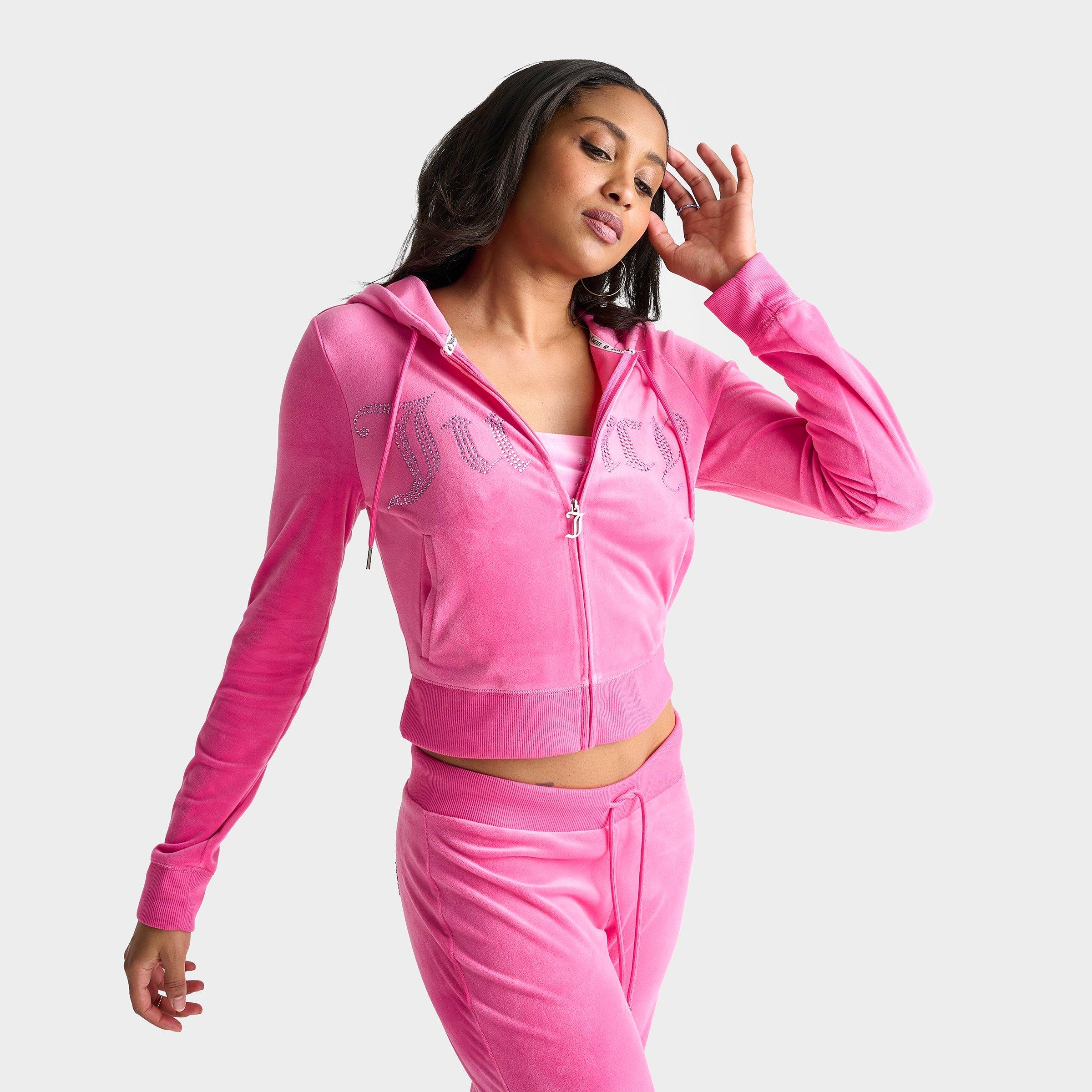 Click here for Juicy Couture Womens Bling Front Hoodie in Bubbleg... prices