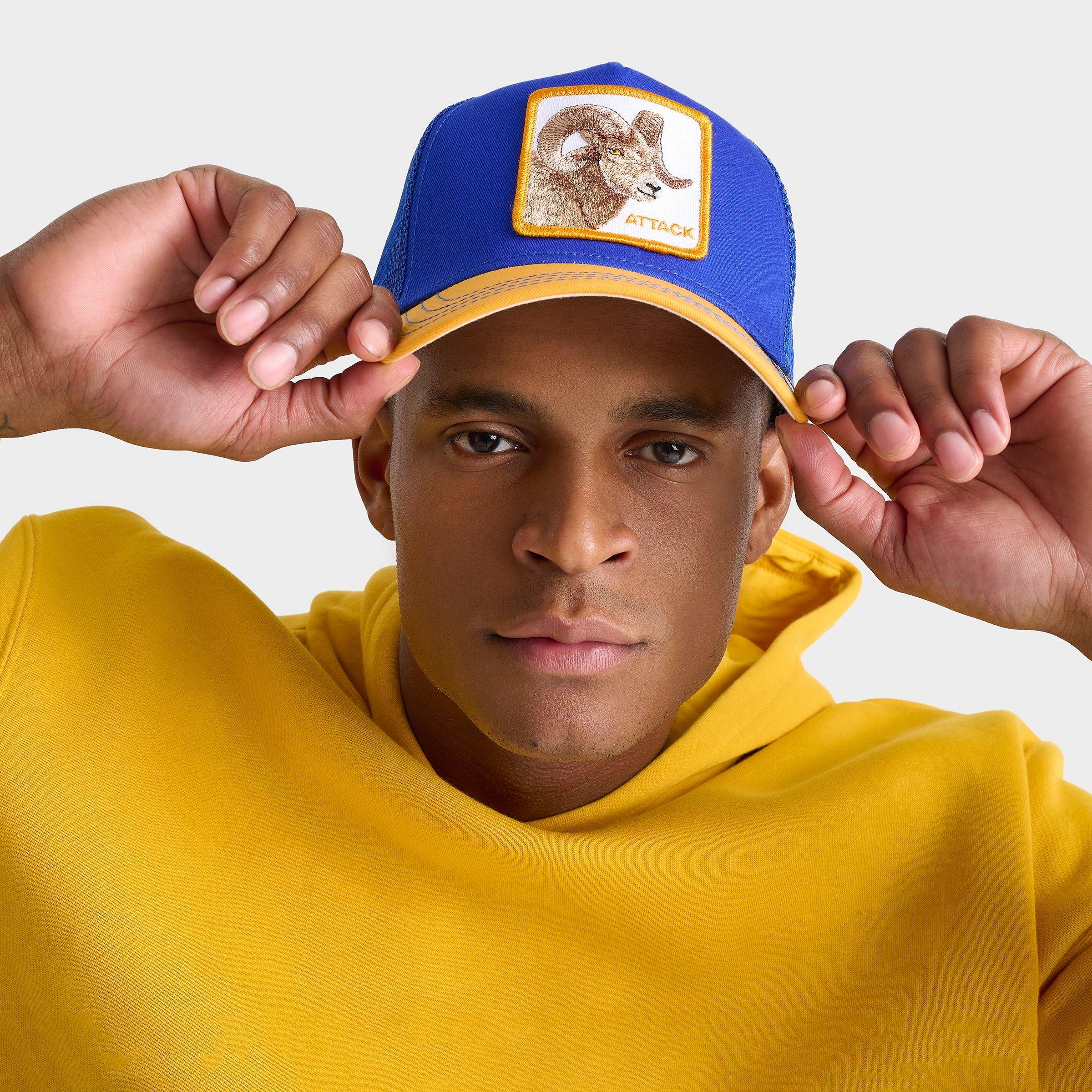 Click here for Goorin Bros. The Attack Ram Trucker Hat in Blue/Ye... prices