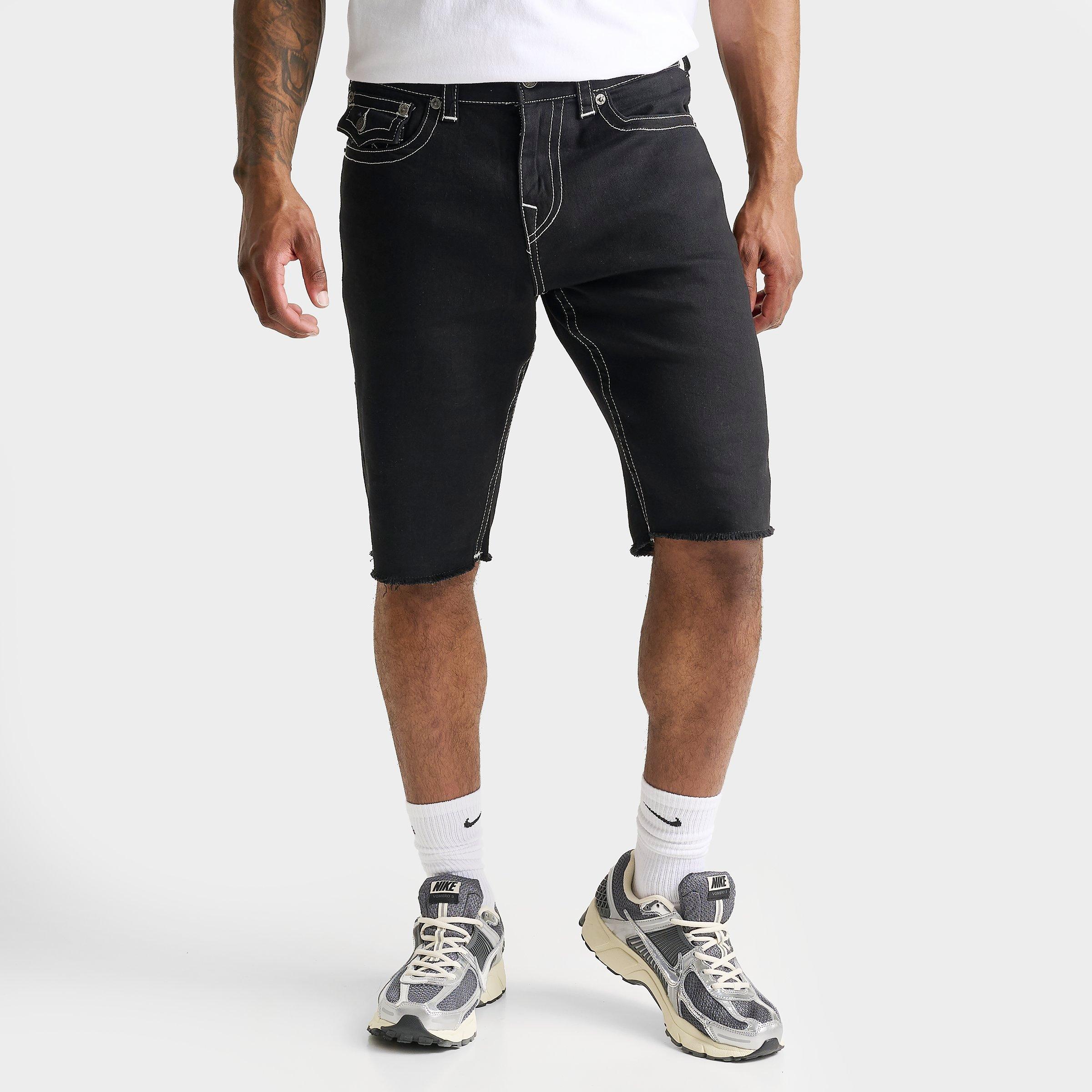 Click here for True Religion Mens Ricky Frayed Denim Shorts in Bl... prices