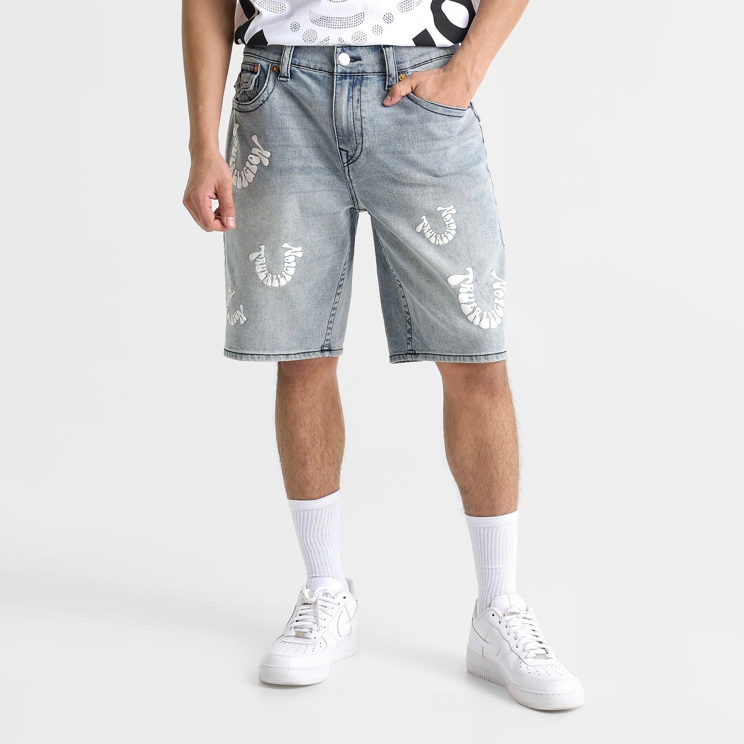 Click here for True Religion Mens Warped Logo Denim Jean Shorts i... prices