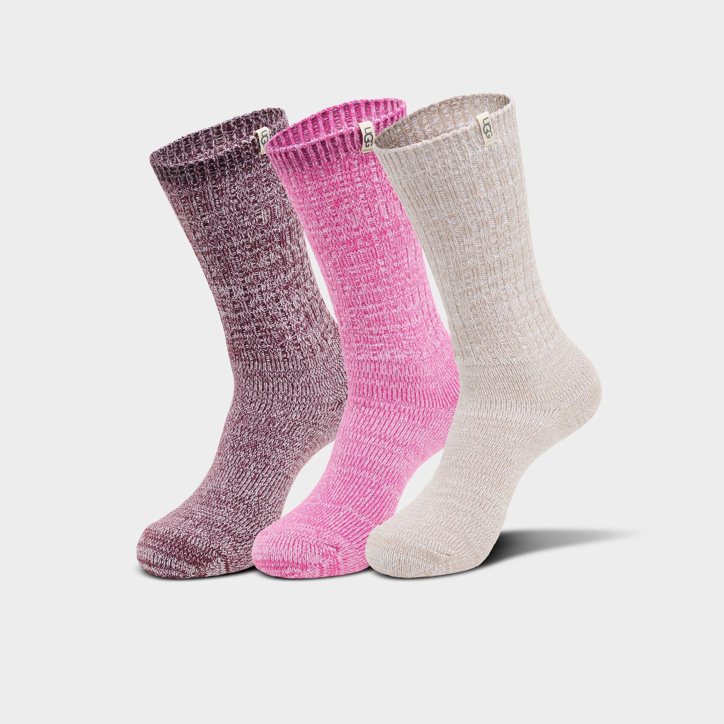 Click here for UGG Womens Rib Knit Slouchy Crew Socks (3-Pack) Si... prices
