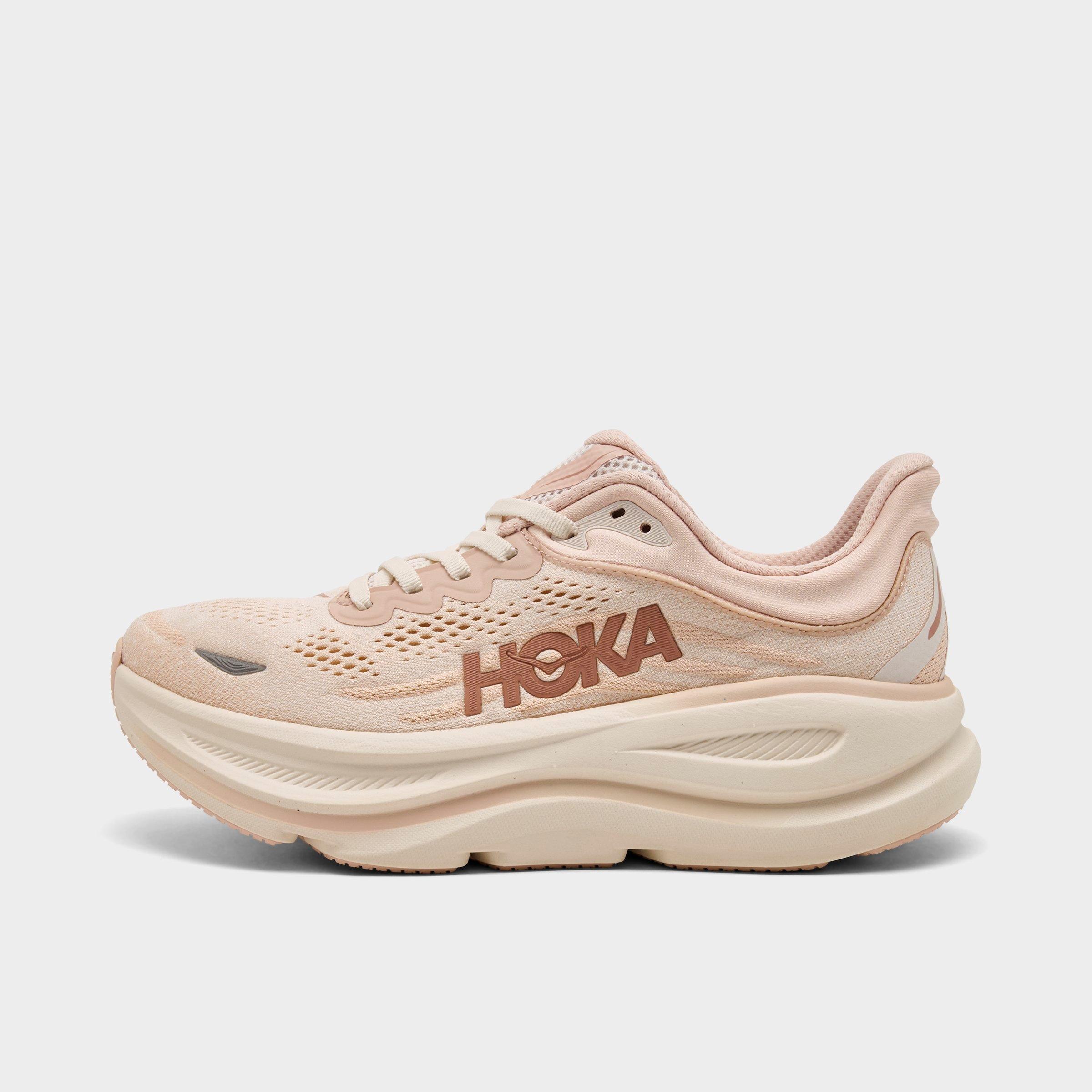 Click here for HOKA Womens Bondi 9 Running Shoes in Rose Latte/Ro... prices