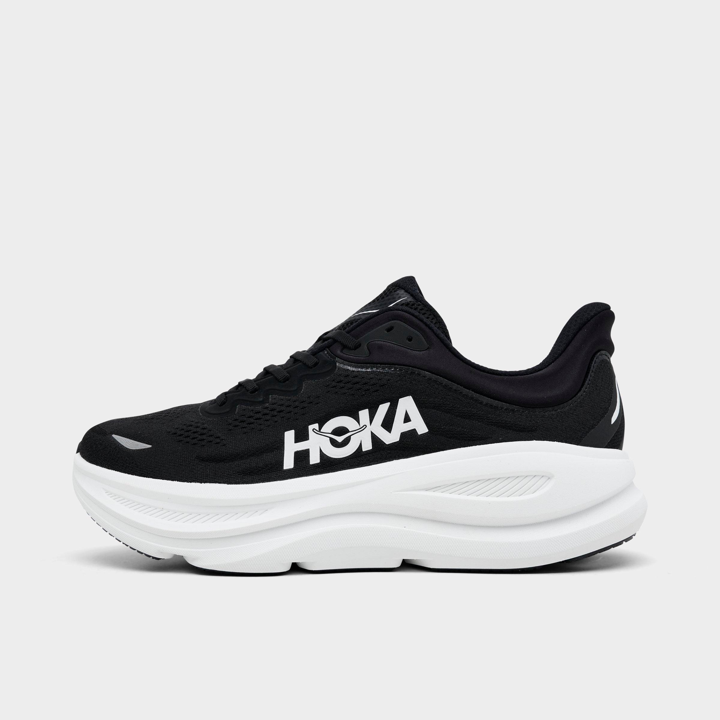 Click here for HOKA Mens Bondi 9 Running Shoes in Black/White Siz... prices