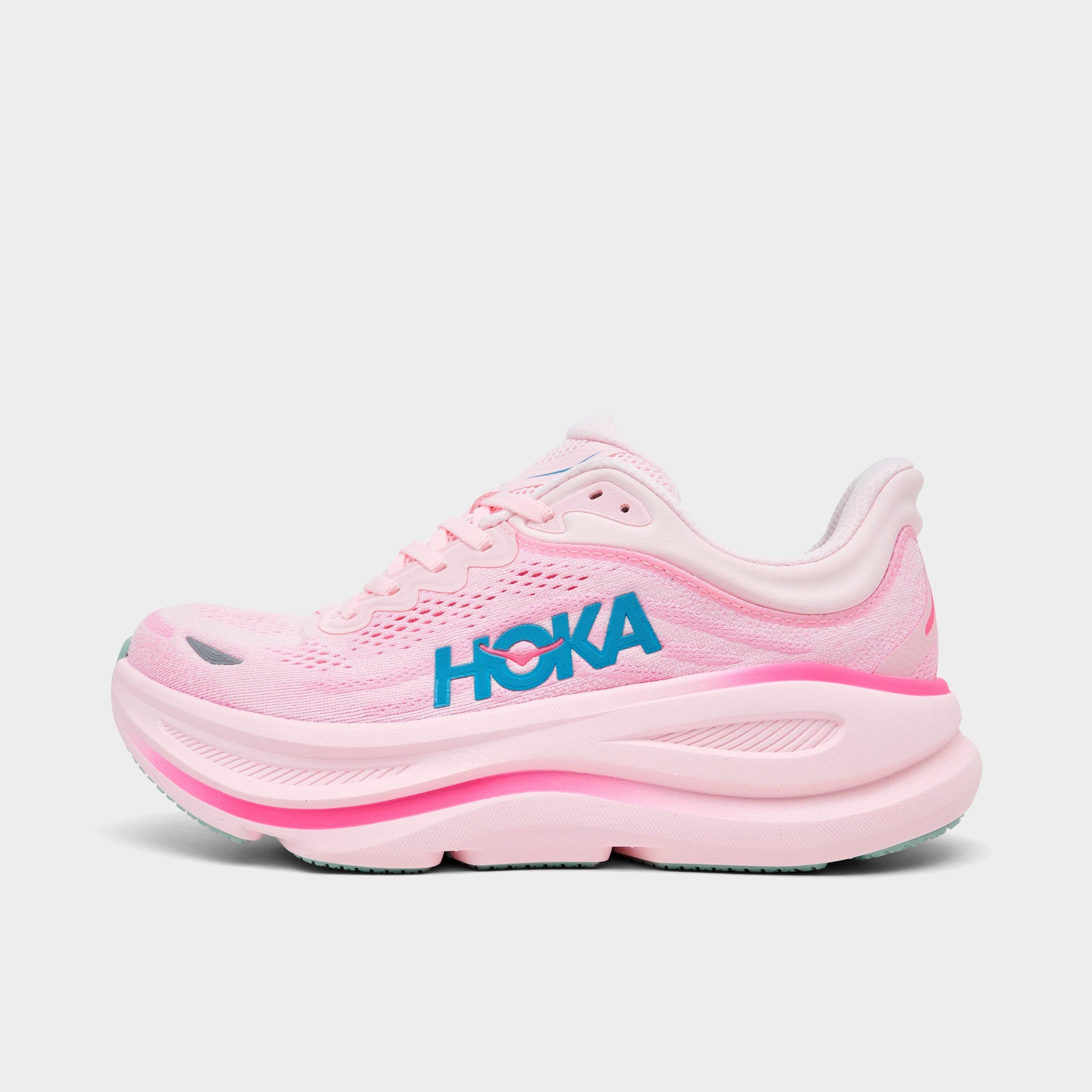 Click here for HOKA Womens Bondi 9 Running Shoes in Rose Tea/Peta... prices