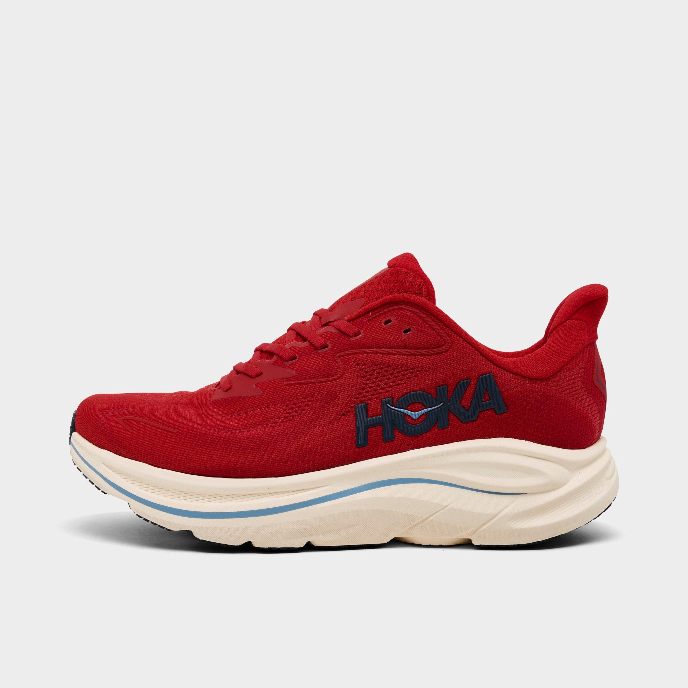 Click here for HOKA Mens Clifton 10 Running Shoes in Vermillion/V... prices