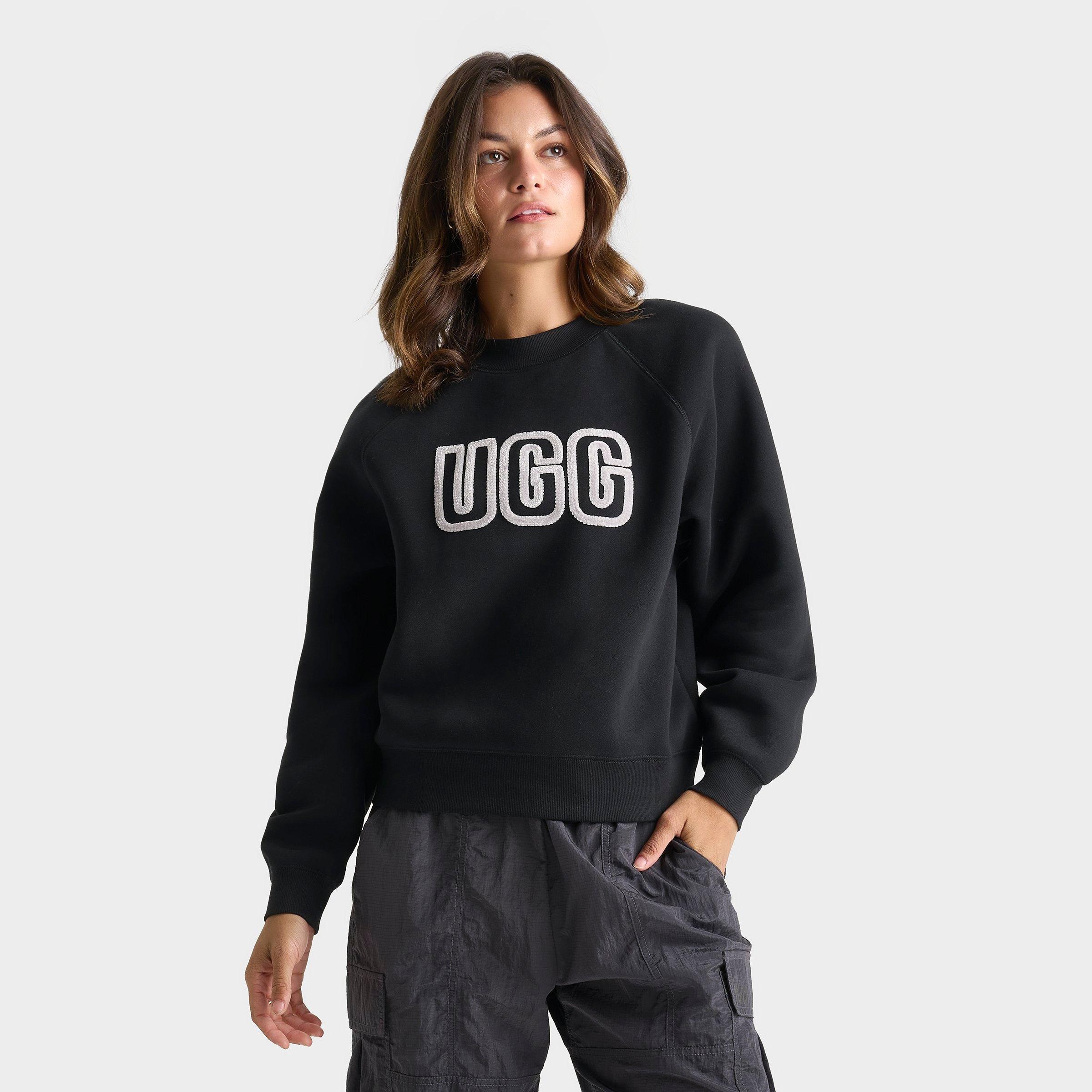 UGG Womens Logo Crewneck Sweatshirt in Black Size: XS