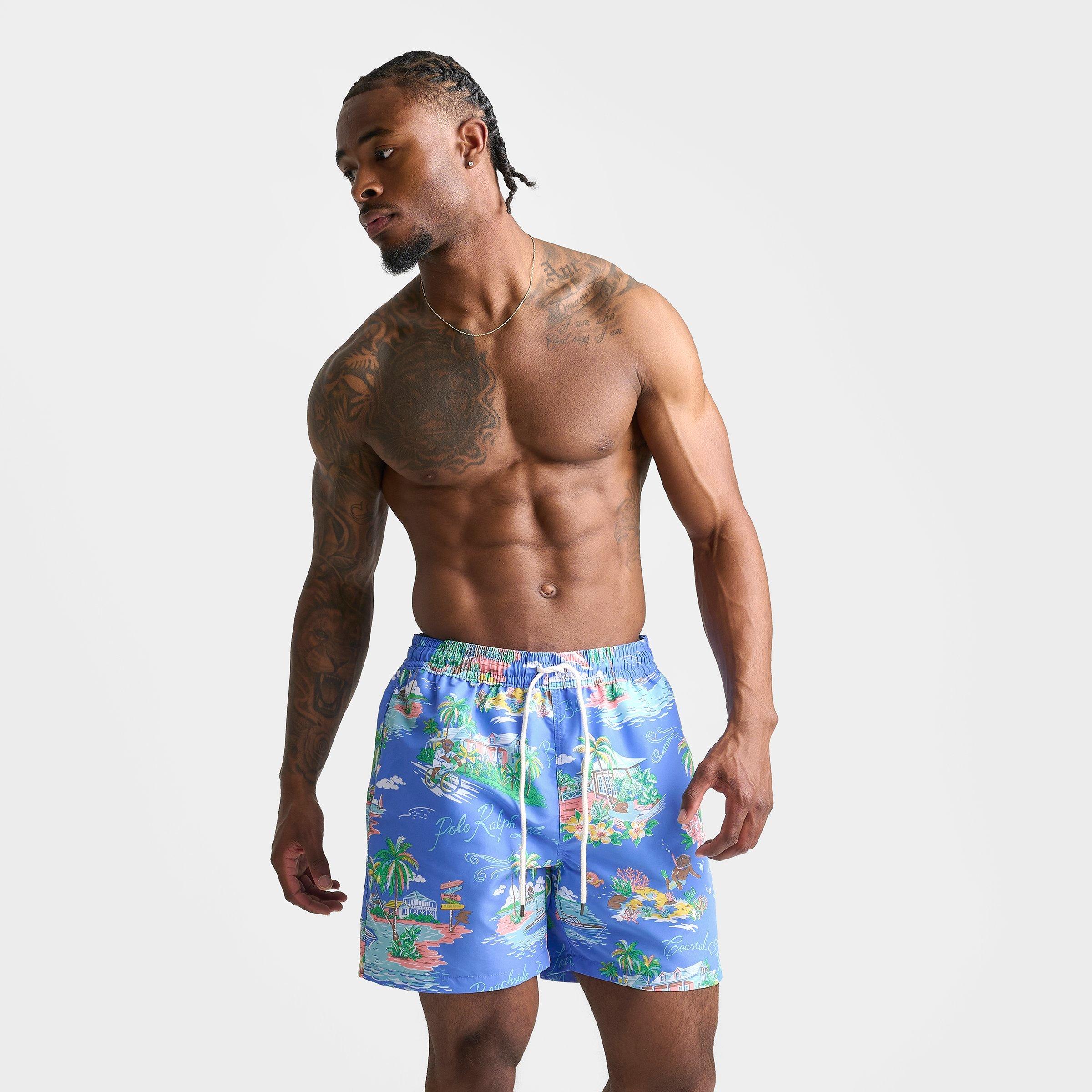 Click here for Polo Ralph Lauren Mens Printed Swim Trunks - Blue... prices