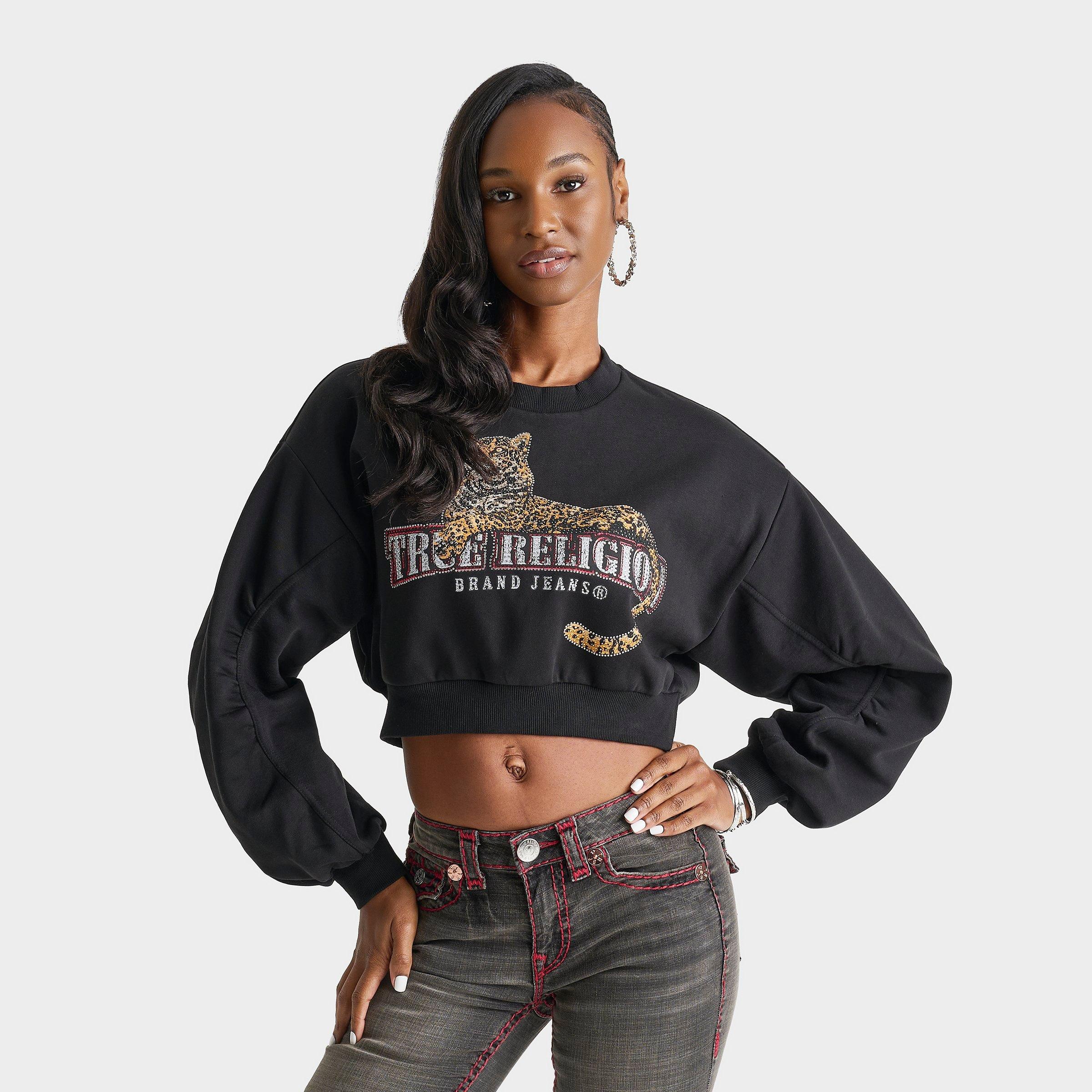 Click here for True Religion Womens Leopard Crystal Ruched Sleeve... prices