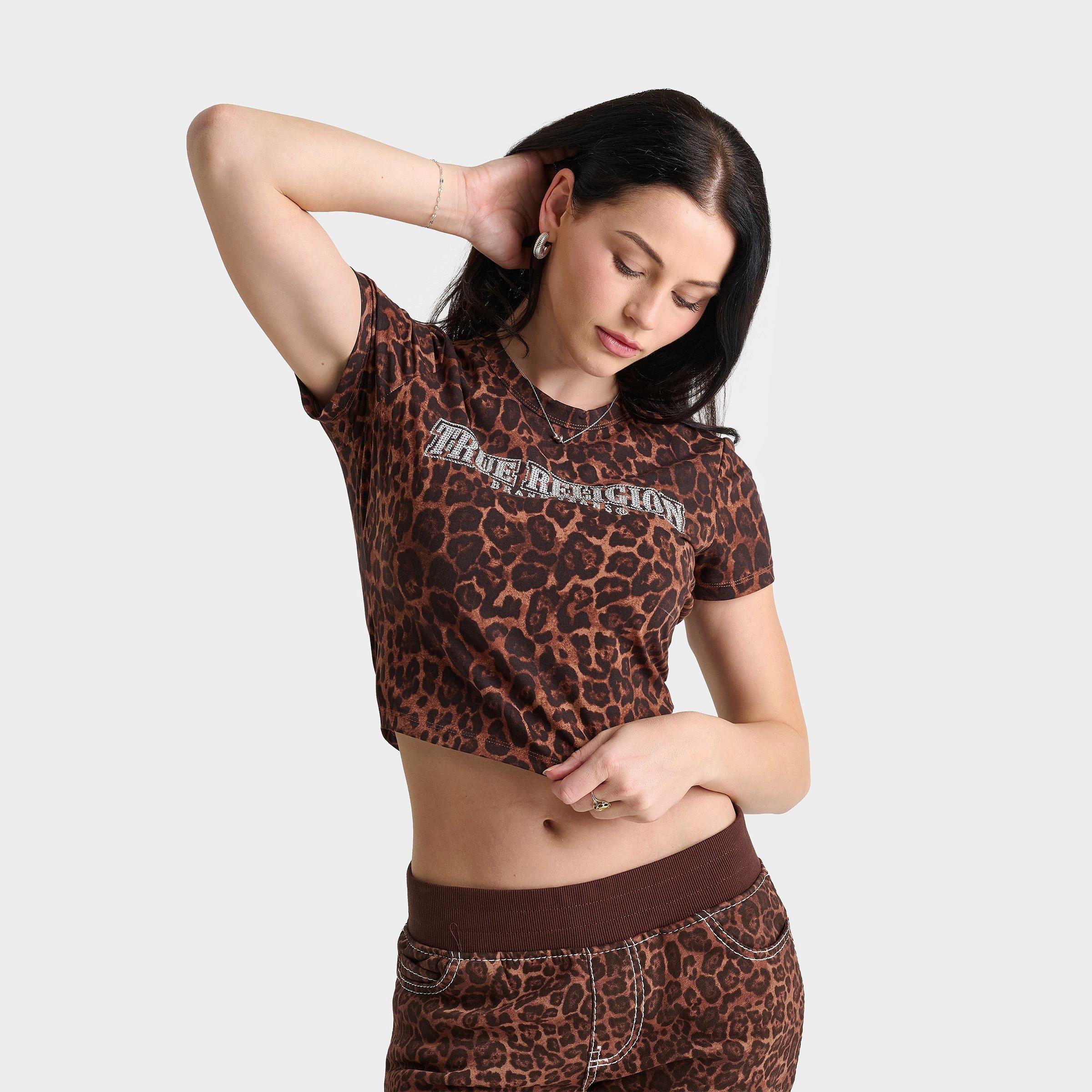 Click here for True Religion Womens Leopard Crystal Logo Baby T-S... prices
