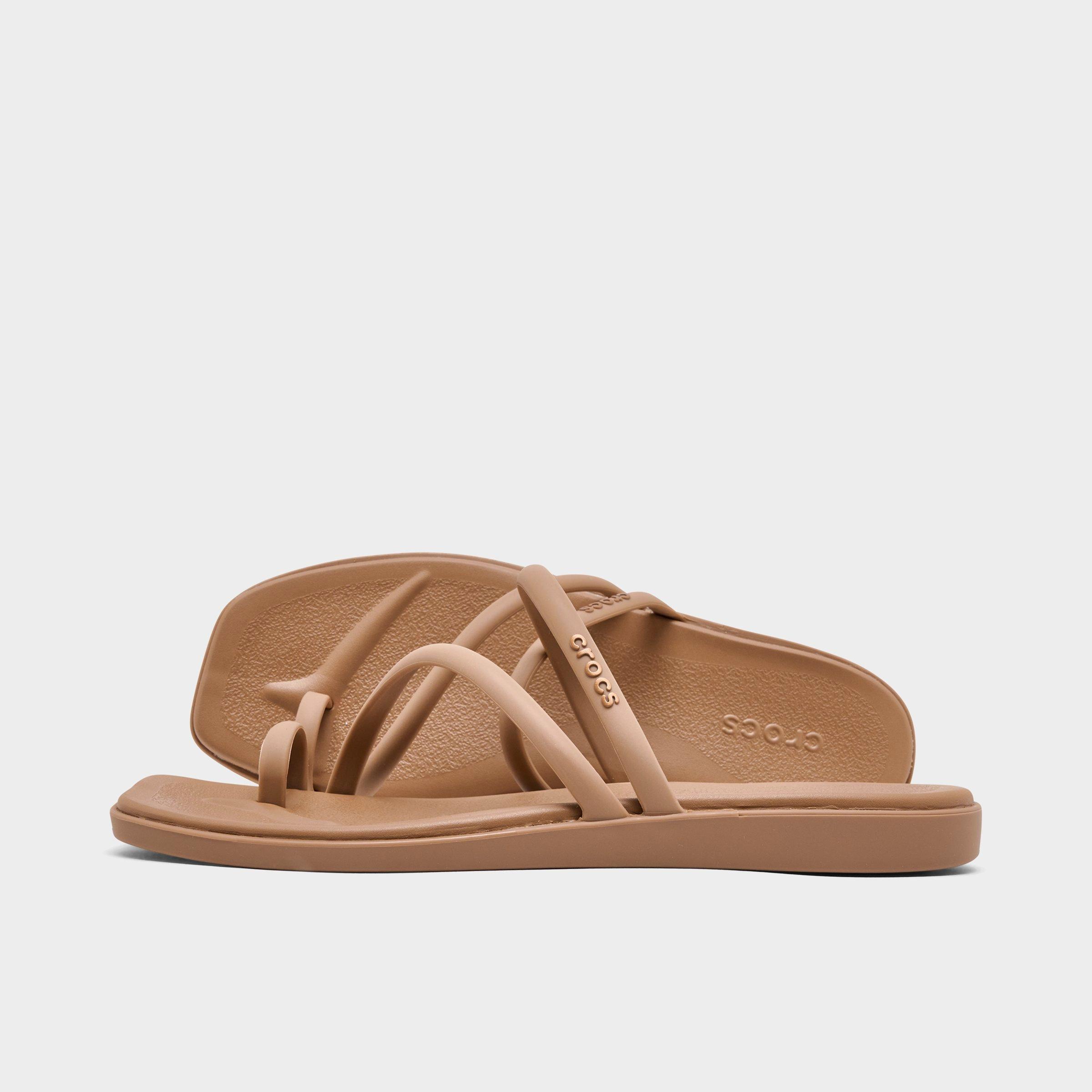 Click here for Crocs Womens Miami Metallic Toe Loop Sandals in Mi... prices