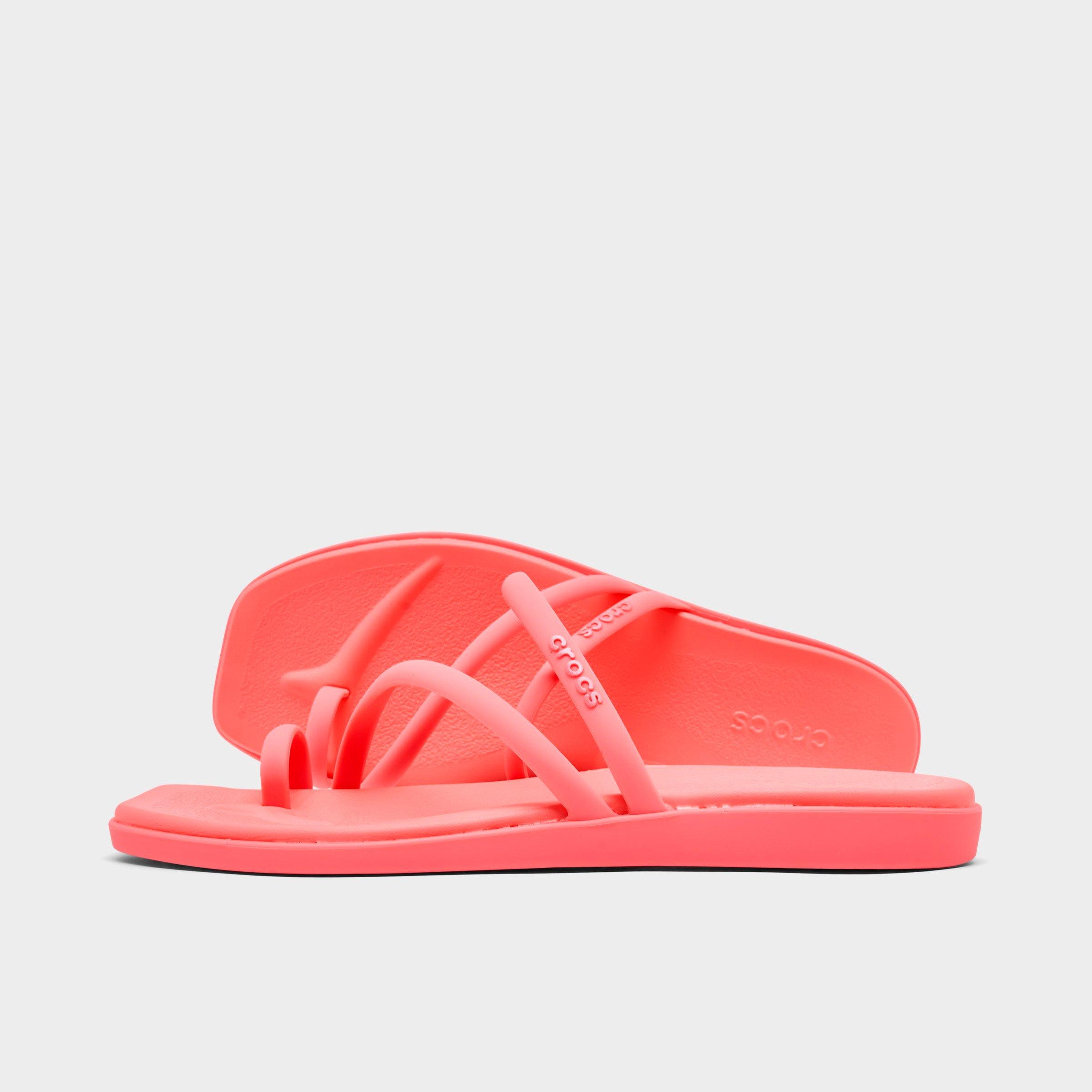 Click here for Crocs Womens Miami Metallic Toe Loop Sandals in gu... prices