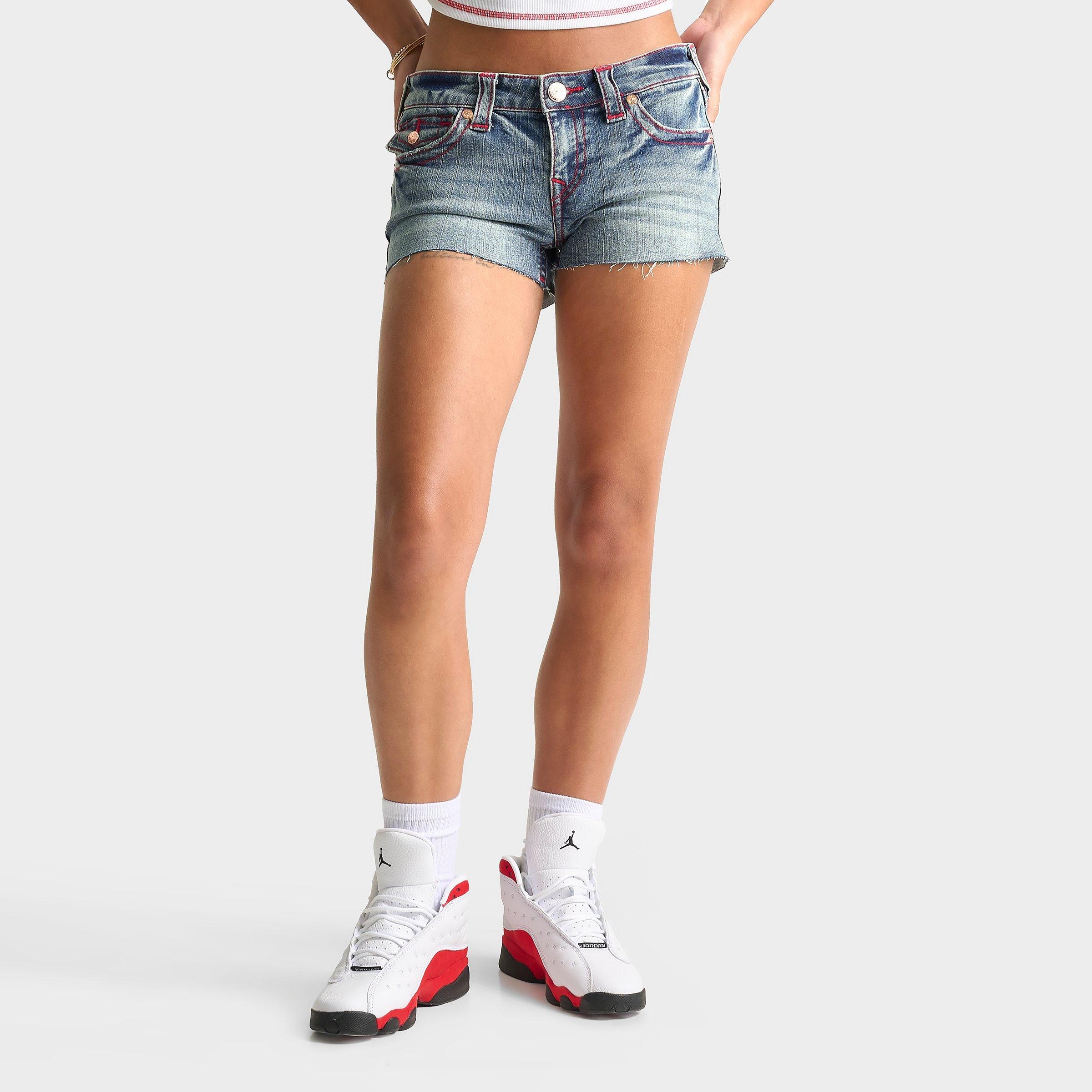 Click here for True Religion Womens Joey Low Rise Frayed Denim Sh... prices