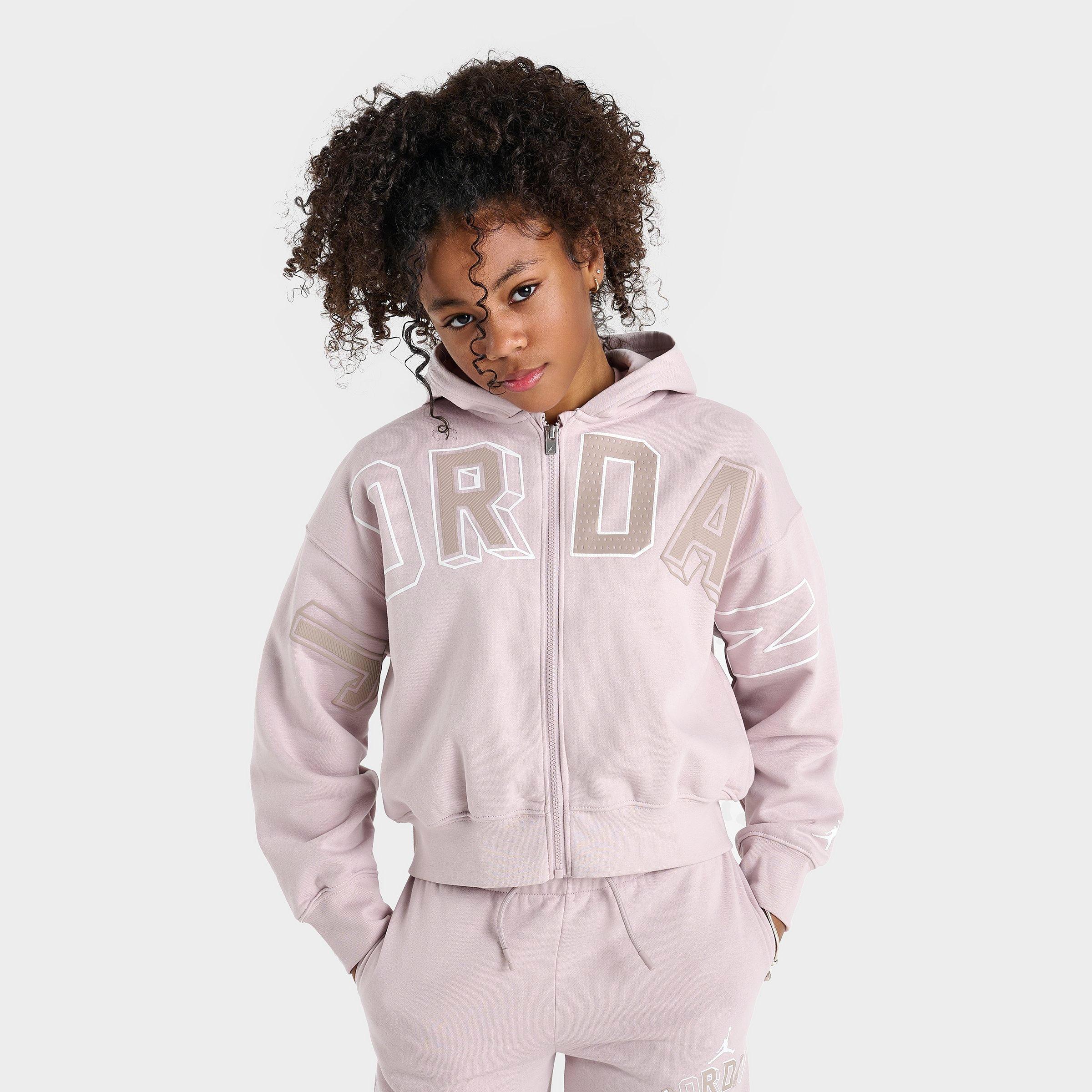 Click here for Jordan Girls Big Kids Letterman Full-Zip Hoodie in... prices
