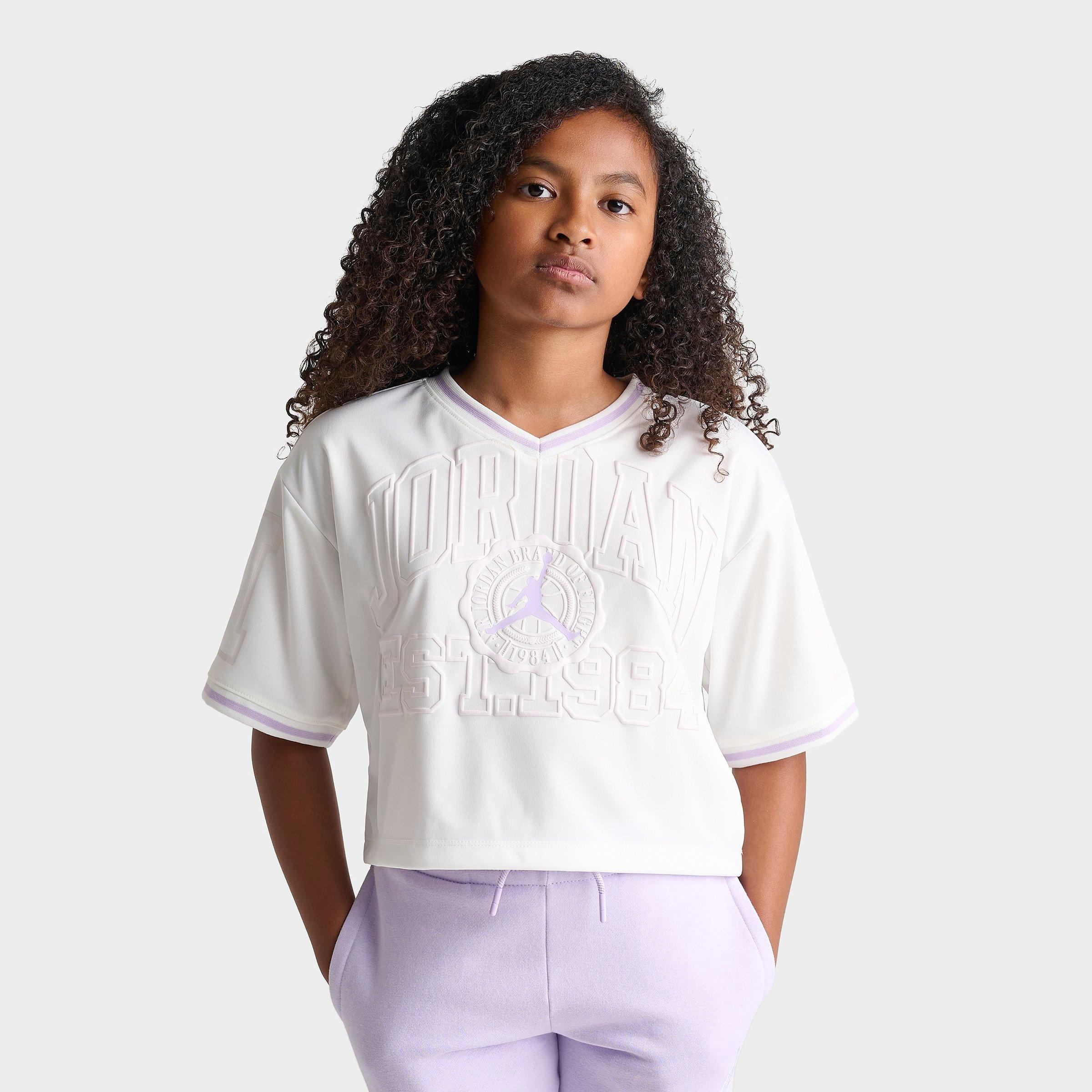 Click here for Jordan Girls Big Kids Cropped Jersey in Sail Size:... prices