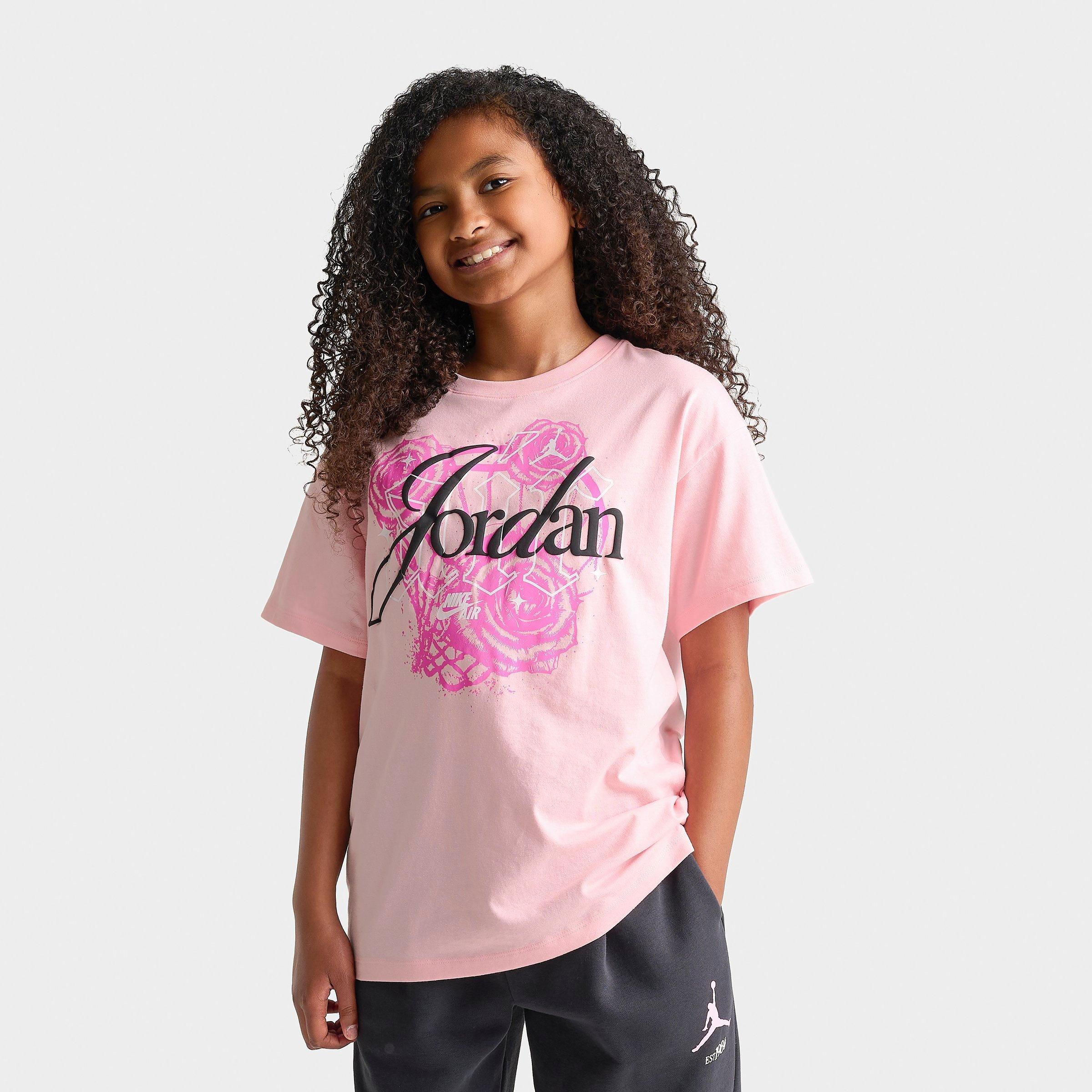 Click here for Jordan Girls Big Kids Floral Flight T-Shirt in Pin... prices