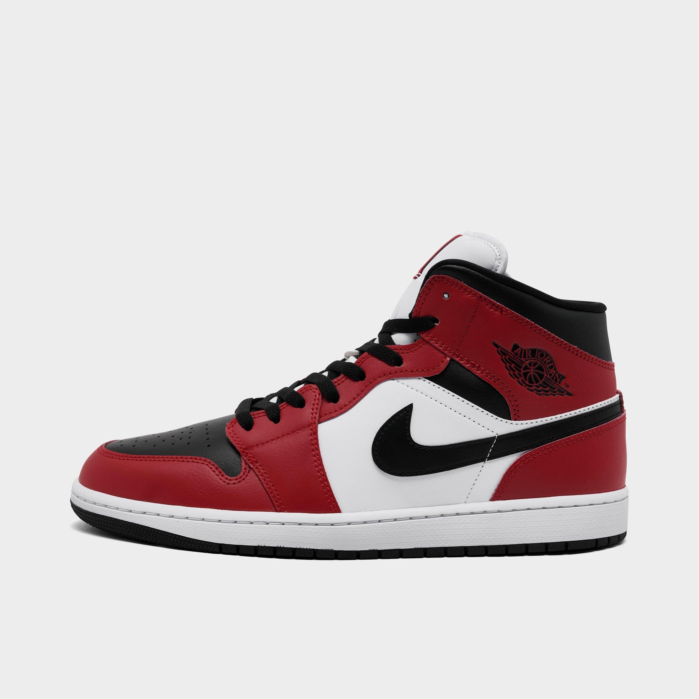 Click here for Jordan Mens Air Retro 1 Mid Casual Shoes in Black/... prices