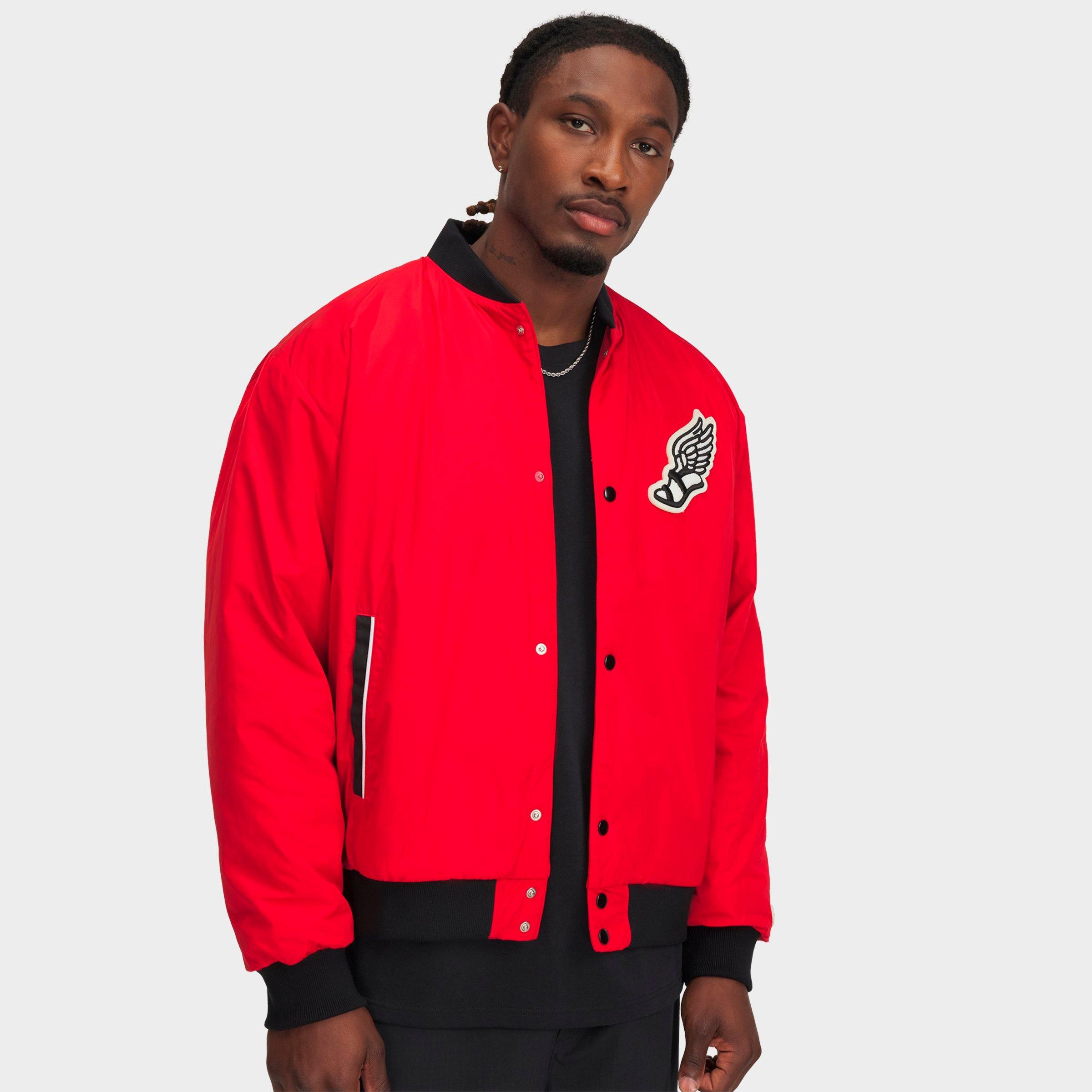 Click here for Under Armour Mens UA Icon Varsity Jacket in Red/Wh... prices
