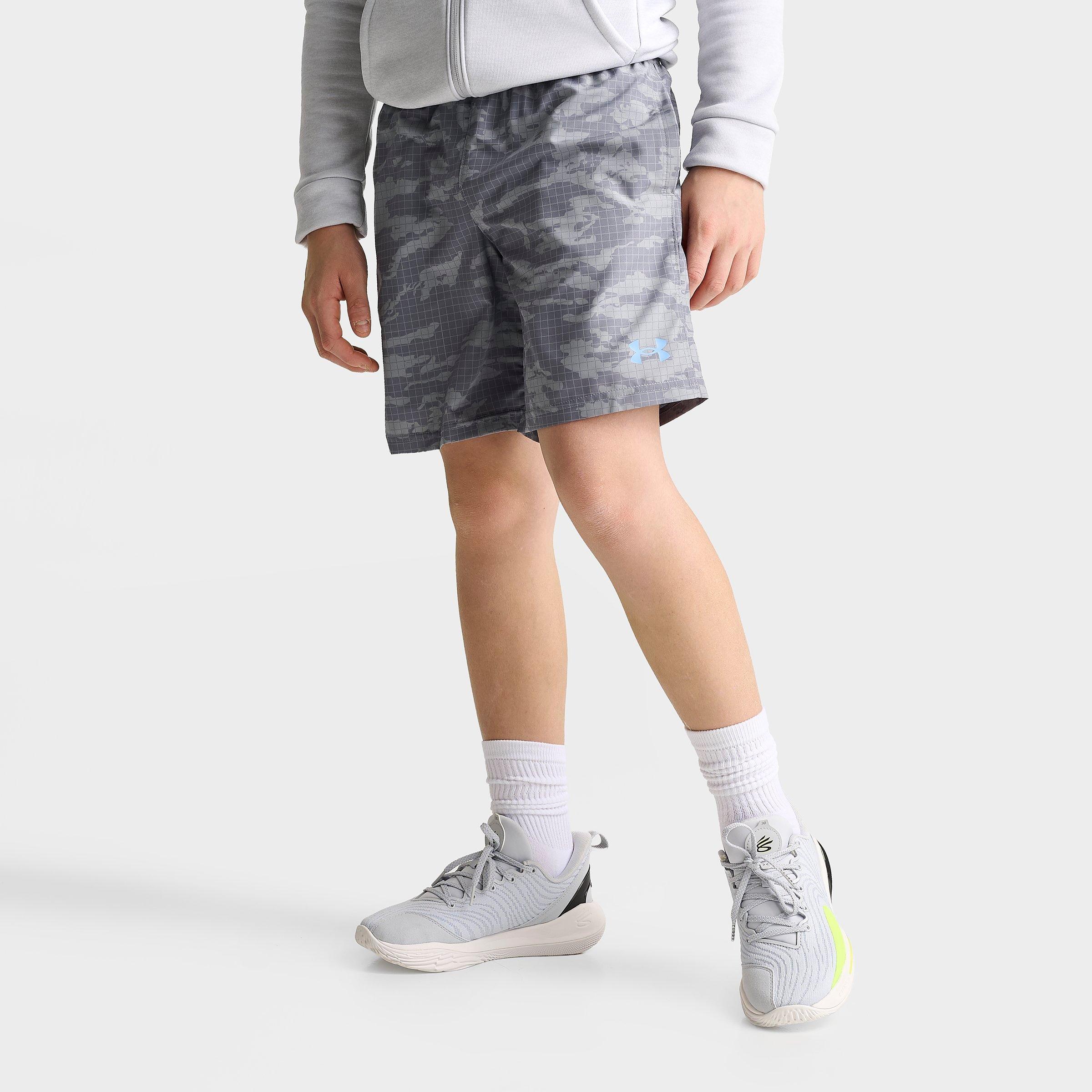 Click here for Under Armour Big Kids Camo Woven Shorts in Steel S... prices