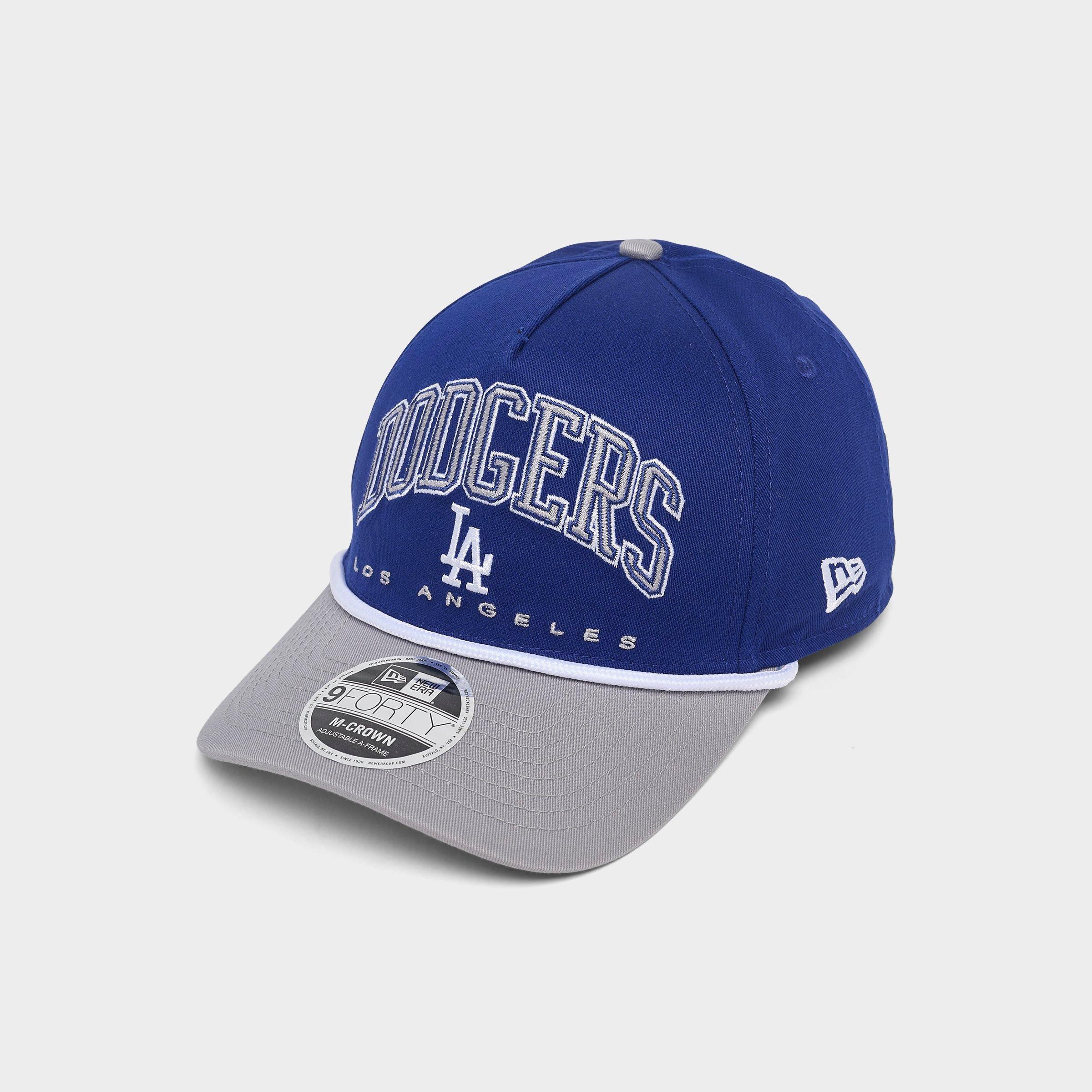 New Era Mens Royal/Gray Los Angeles Dodgers Arch 9FORTY A-Frame M-Crown Adjustable Hat - Royal  Gray