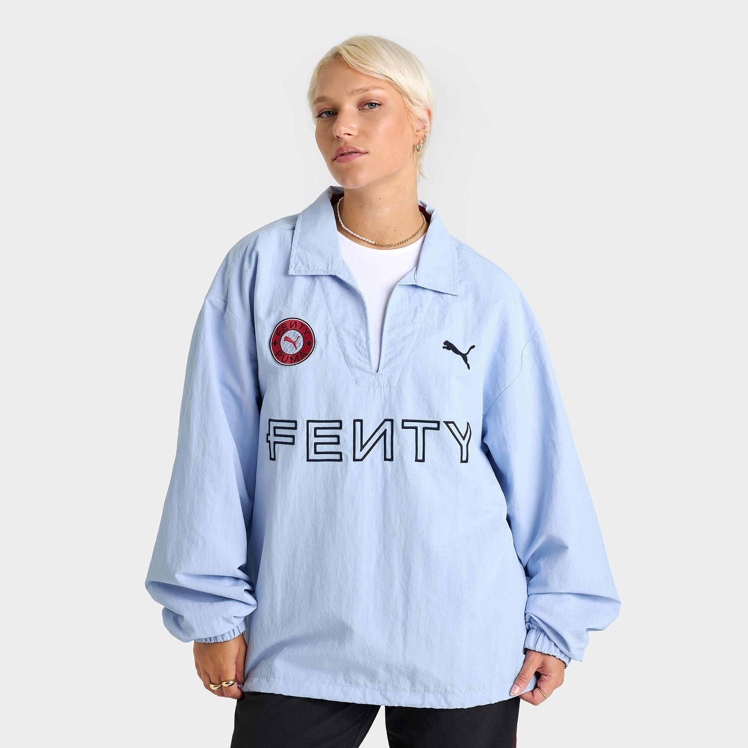 Click here for PUMA Womens FENTY x Nylon Drill Top Pullover in Bl... prices