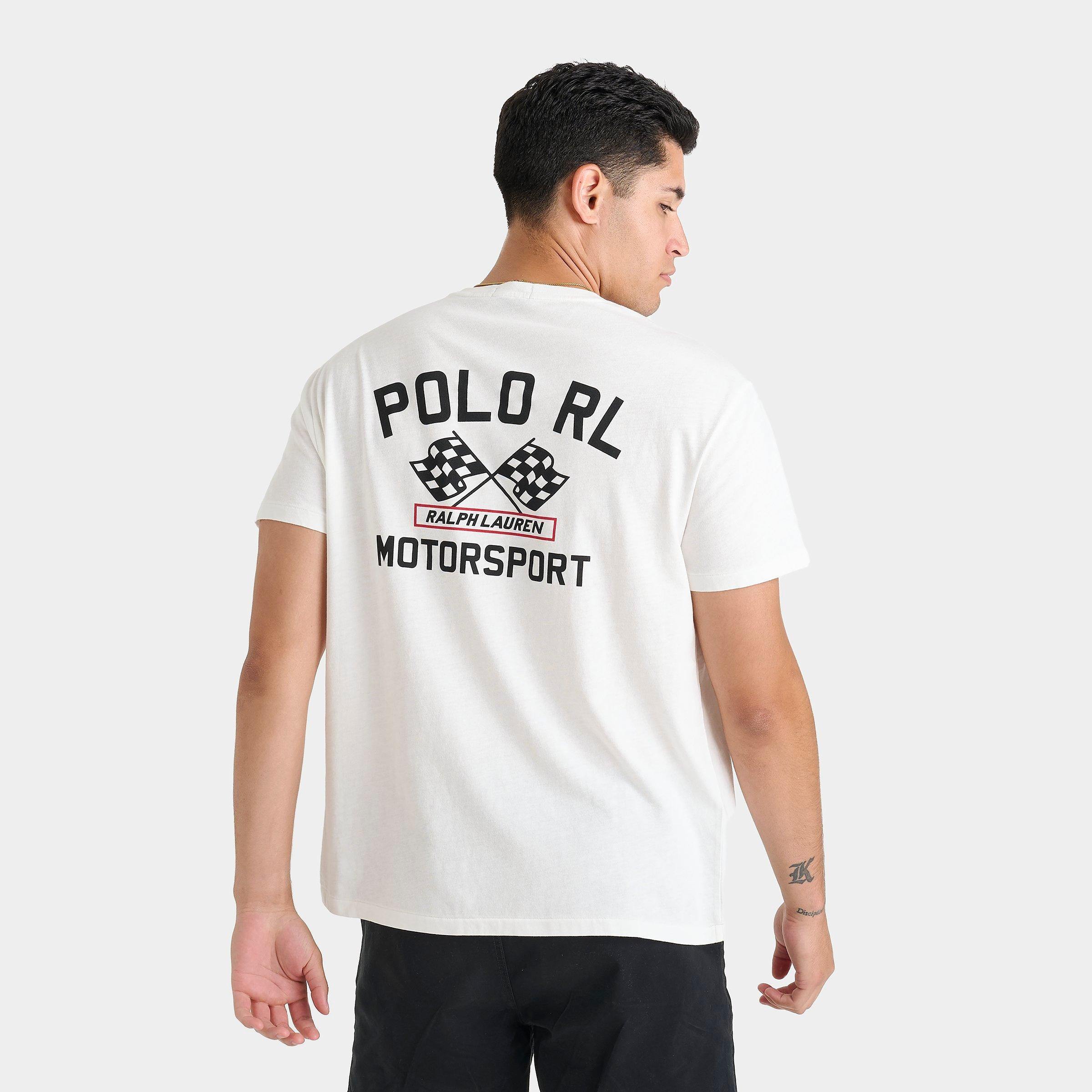 Polo Ralph Lauren Mens Motorsport Slub Jersey Graphic T-Shirt in White Size: XL