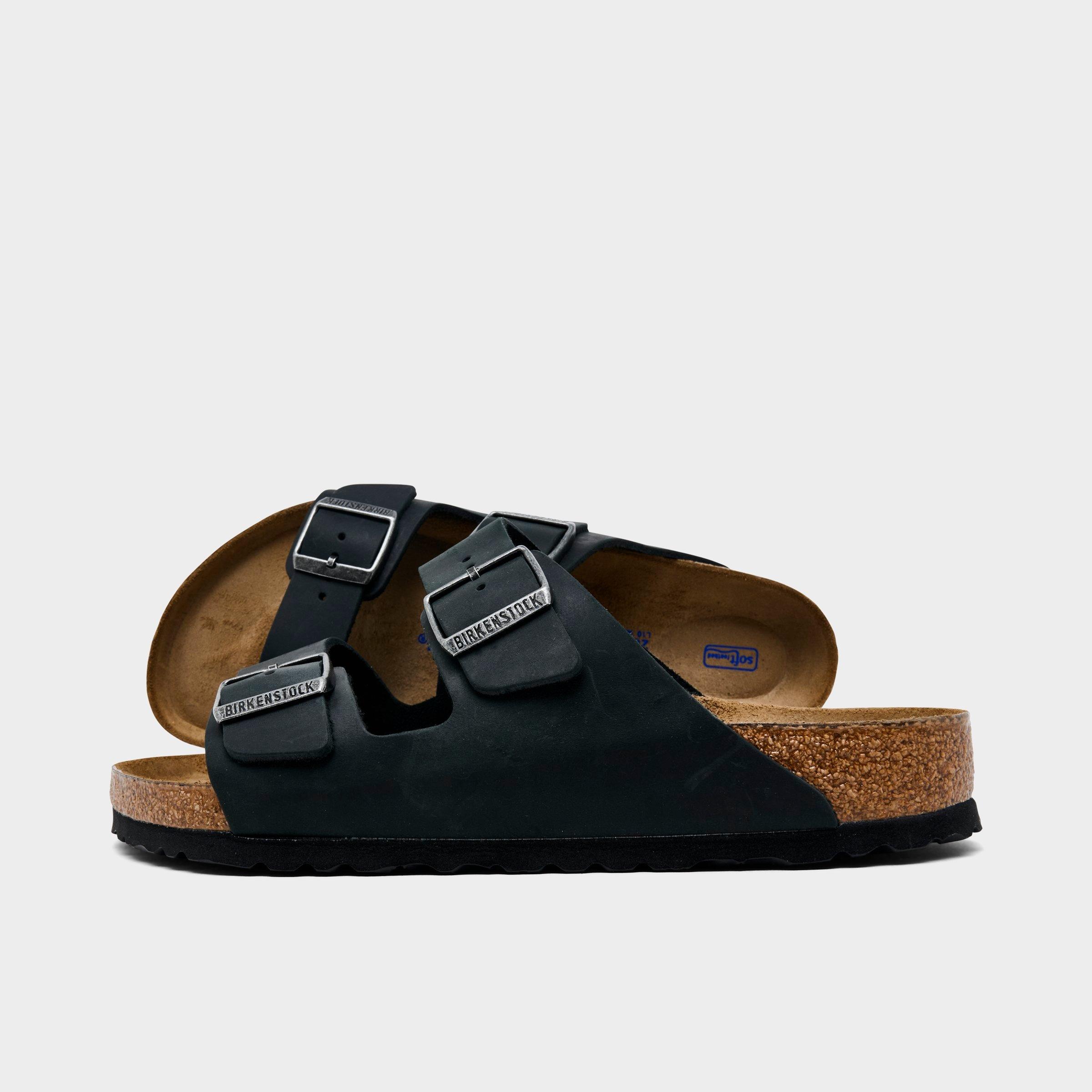 Birkenstock Mens Arizona Oiled Leather Sandals in Black Size: 43