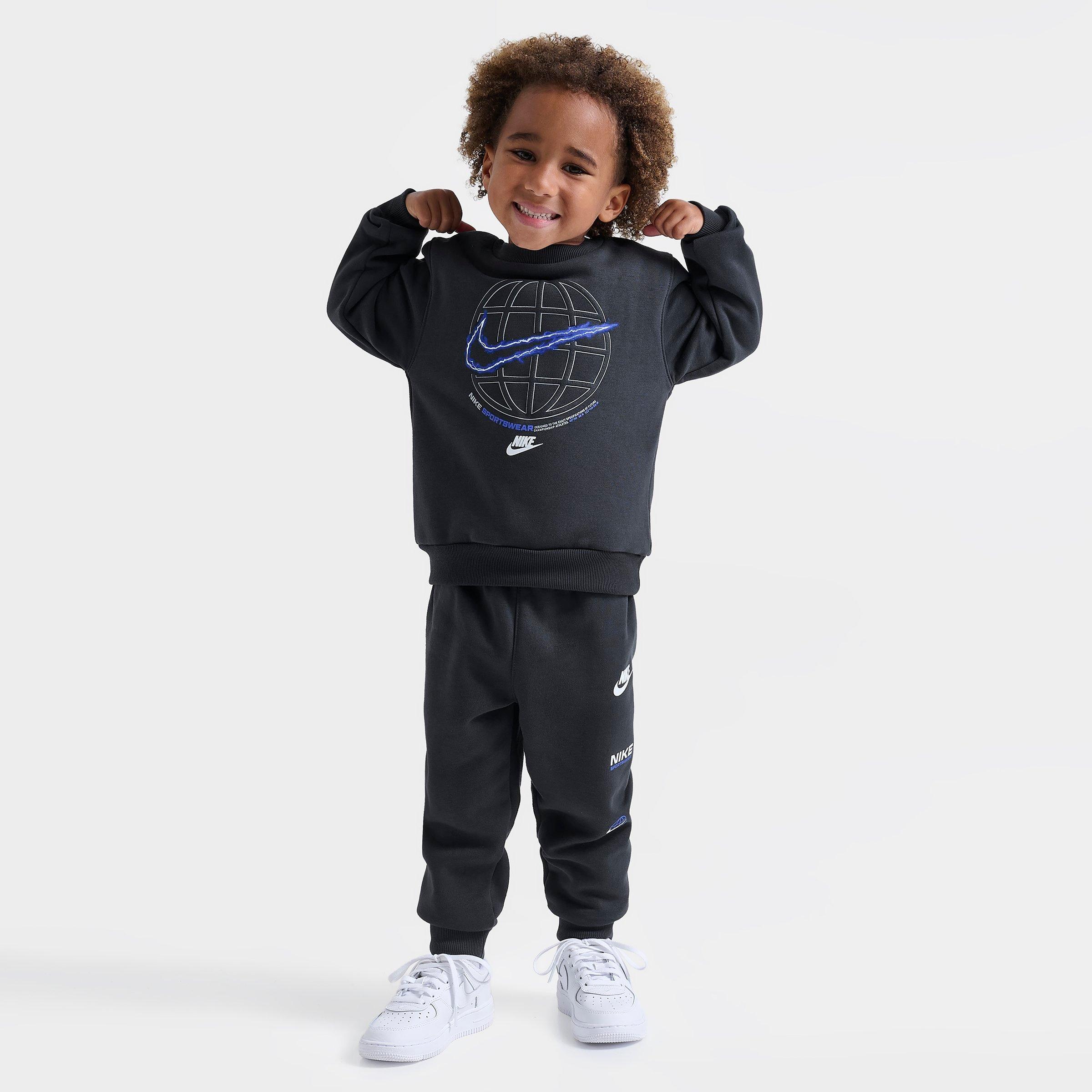 Click here for Nike Kids Toddler Globe Crewneck Sweatshirt and Jo... prices