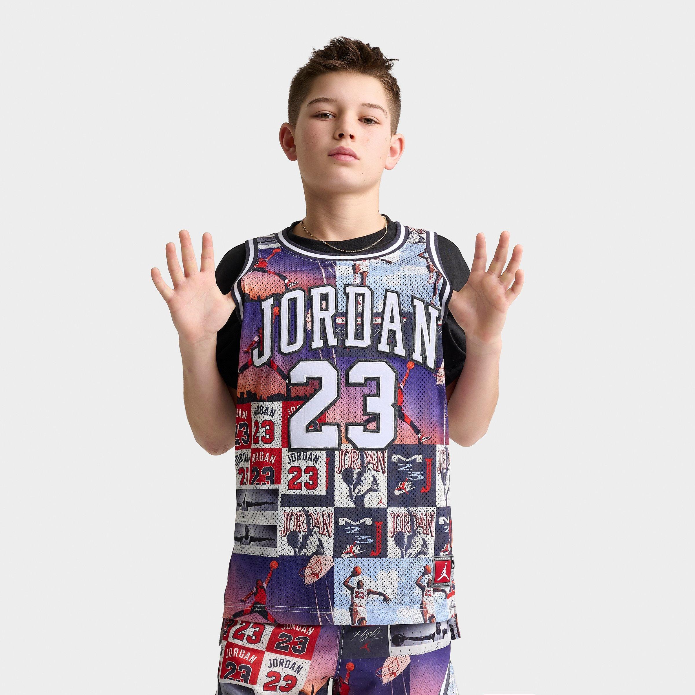 Click here for Jordan Big Kids 23 Printed Jersey in off noir Size... prices