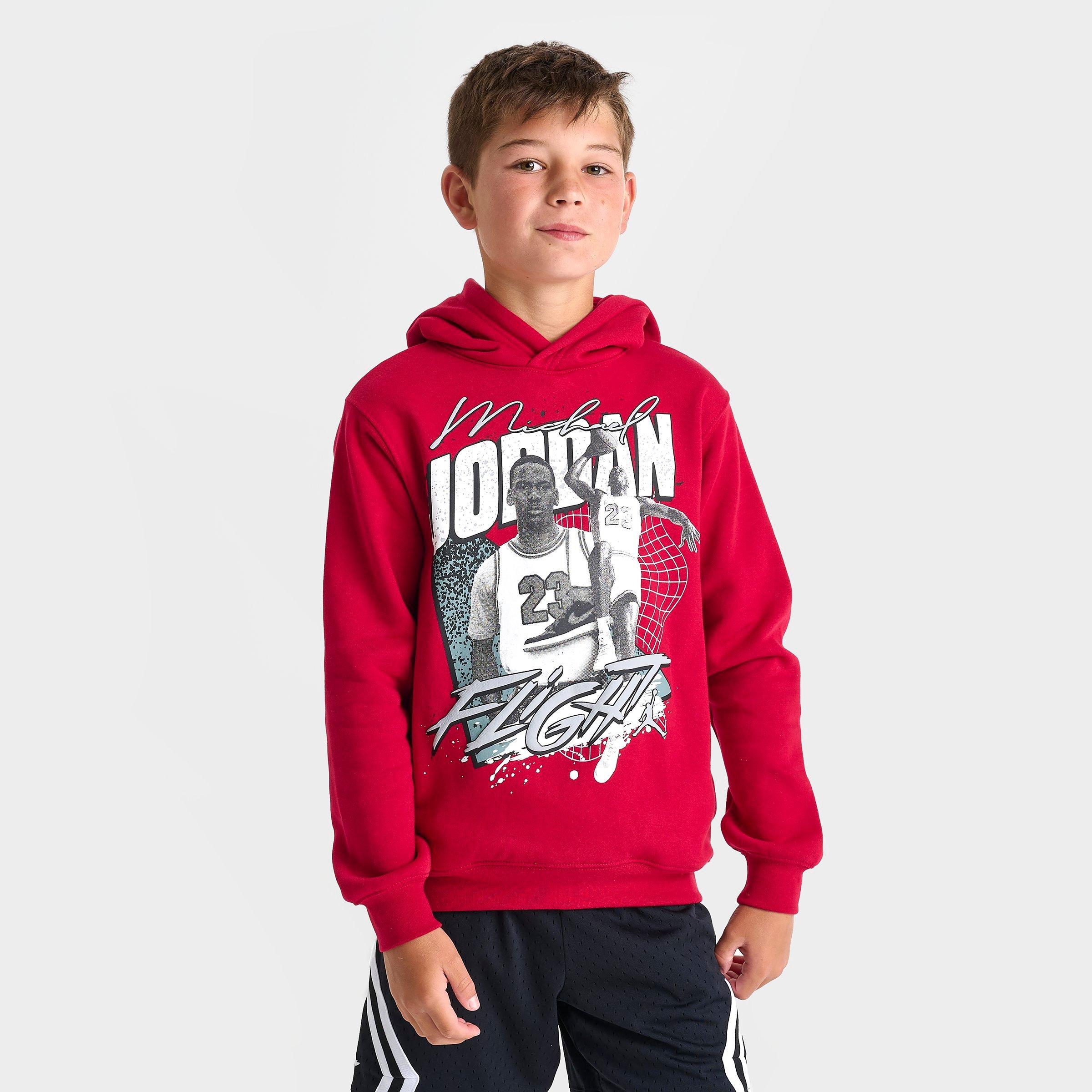 Click here for Jordan Big Kids Flight Double Pullover Hoodie in G... prices