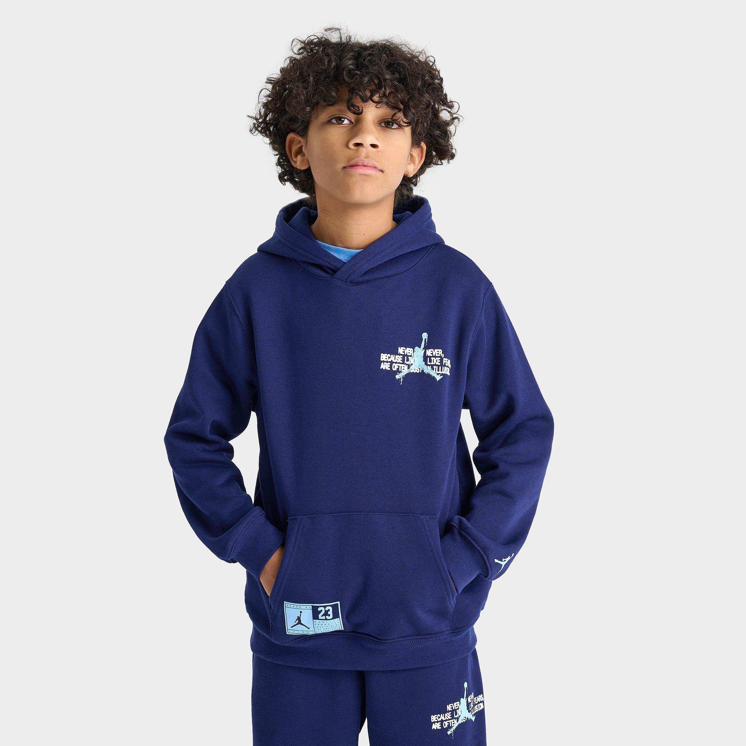 Click here for Jordan Kids Jumpman Stamp Pullover Hoodie in Blue... prices