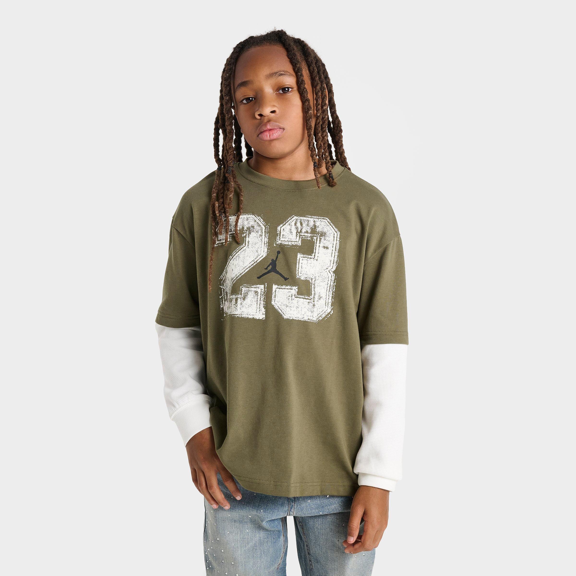 Click here for Jordan Big Kids 23 Long-Sleeve T-Shirt in Medium O... prices