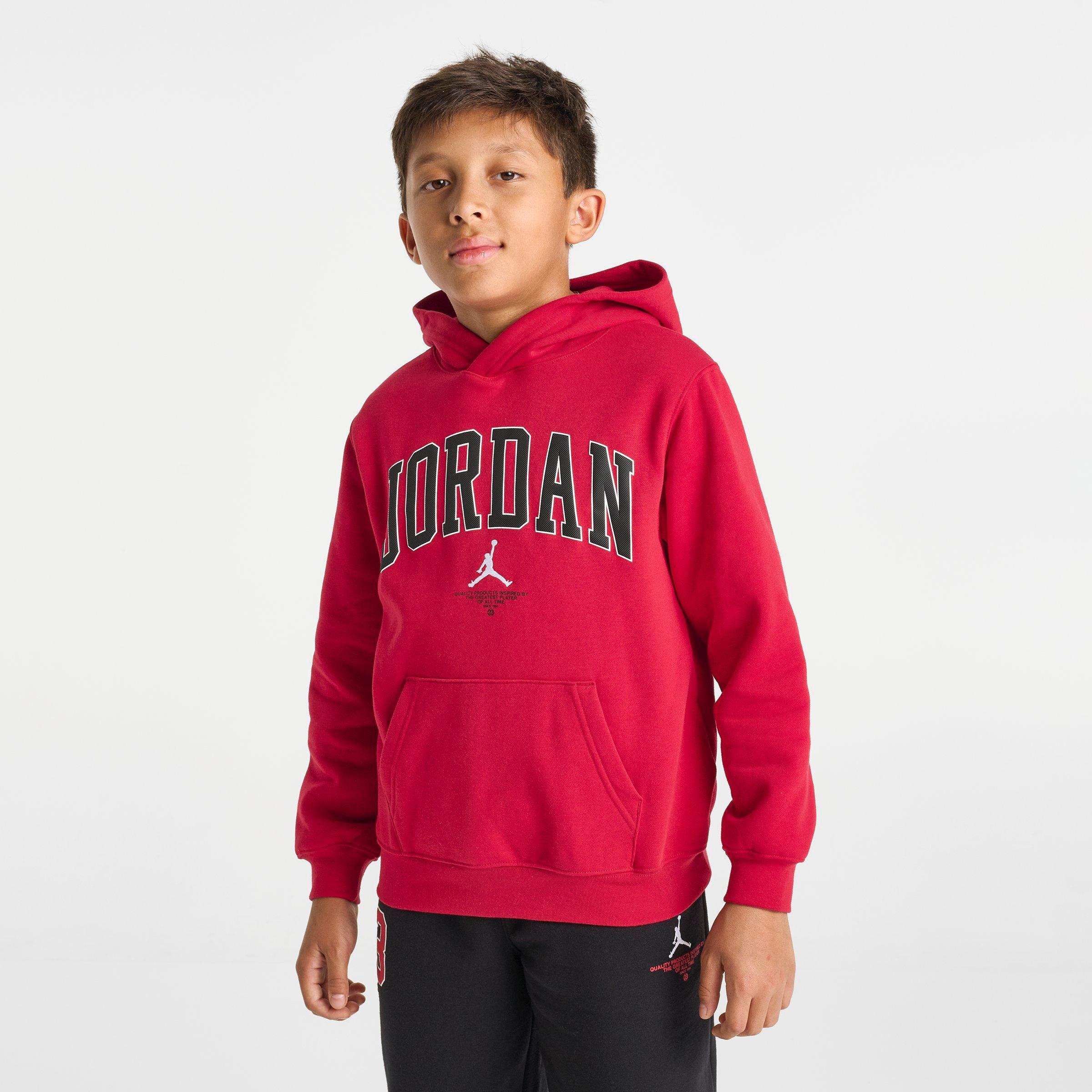 Click here for Jordan Big Kids Flight Arch Logo Fleece Pullover H... prices