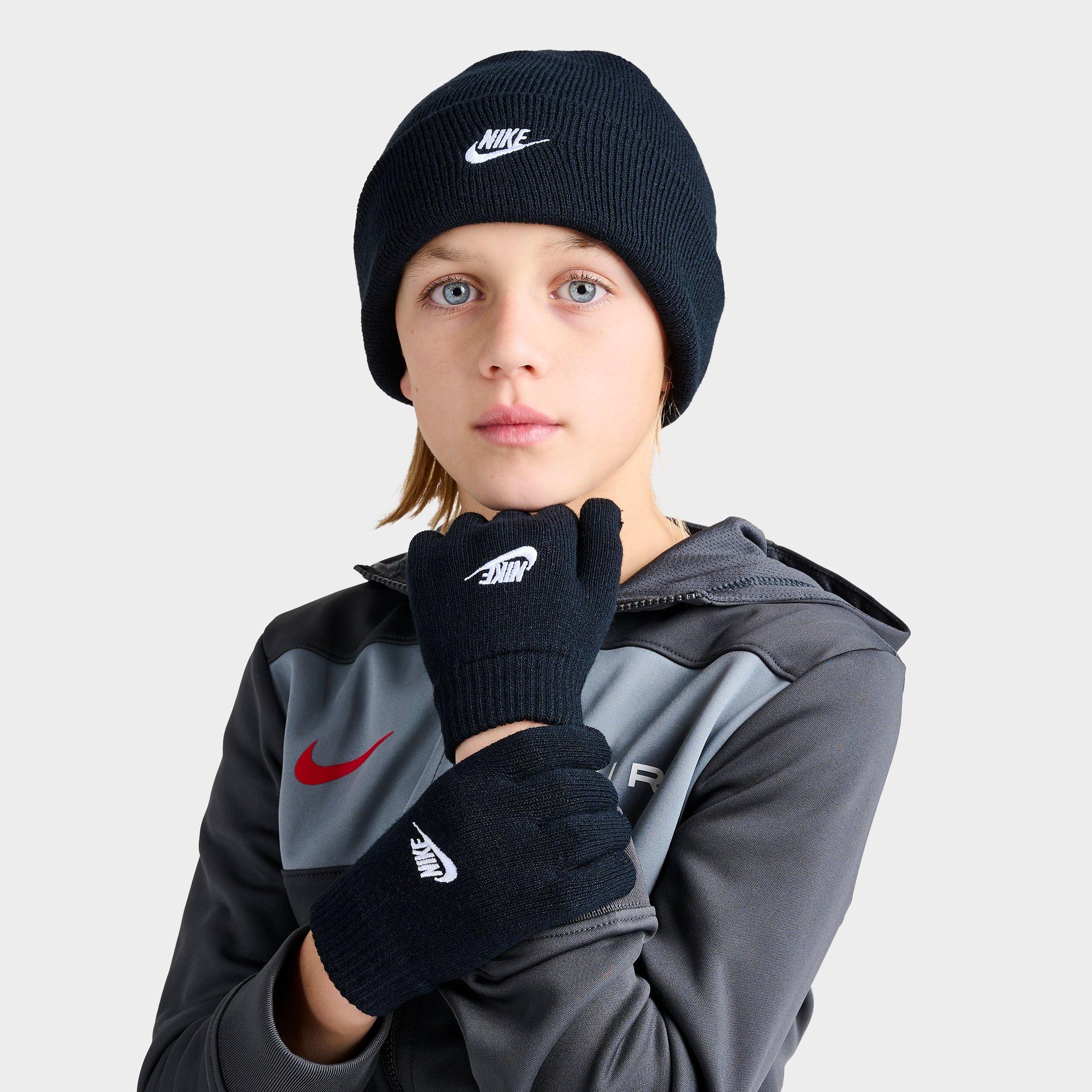 Click here for Nike Kids Futura Beanie Hat and Gloves Set in Blac... prices