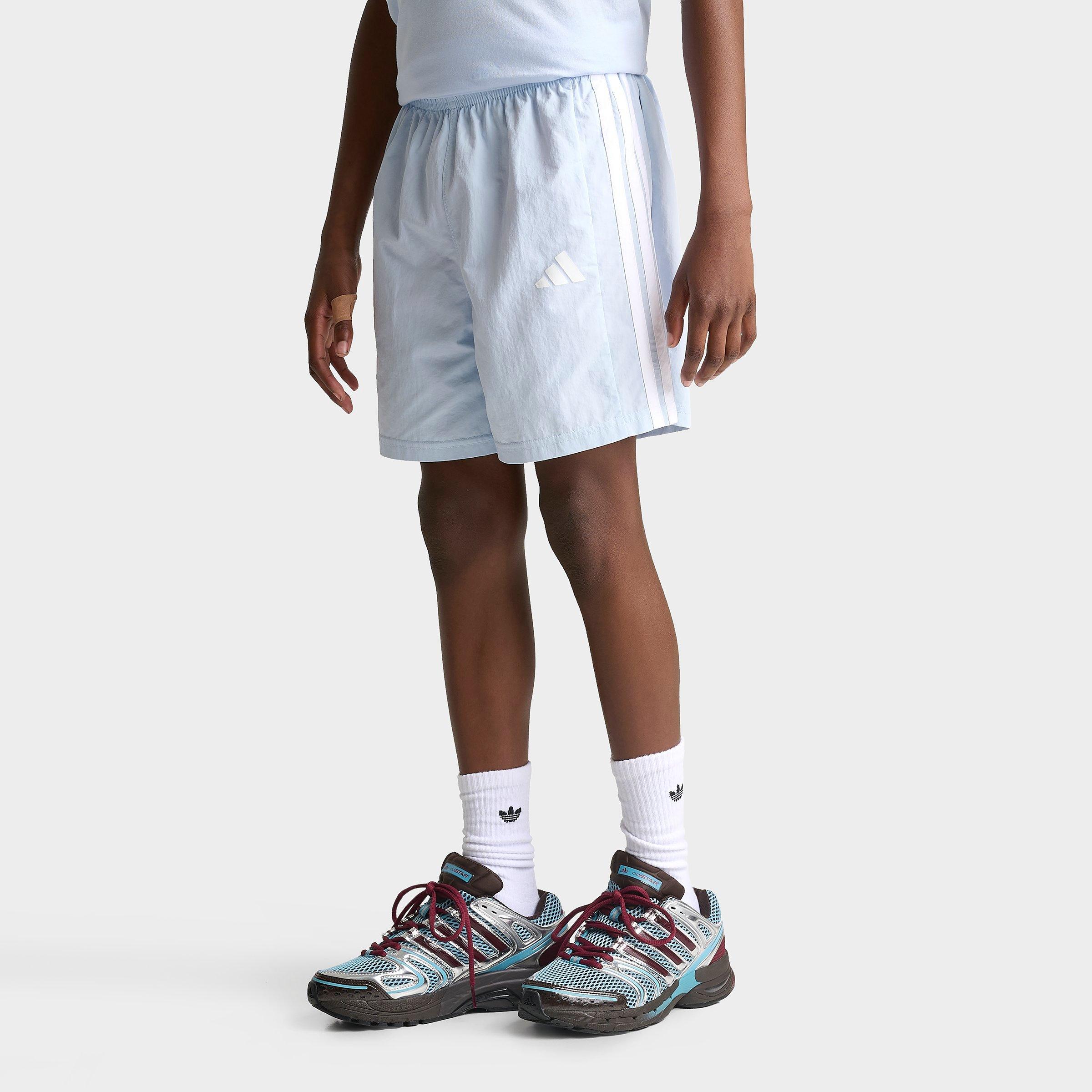 Click here for adidas Big Kids 3-Stripes Woven Shorts in Crystal... prices