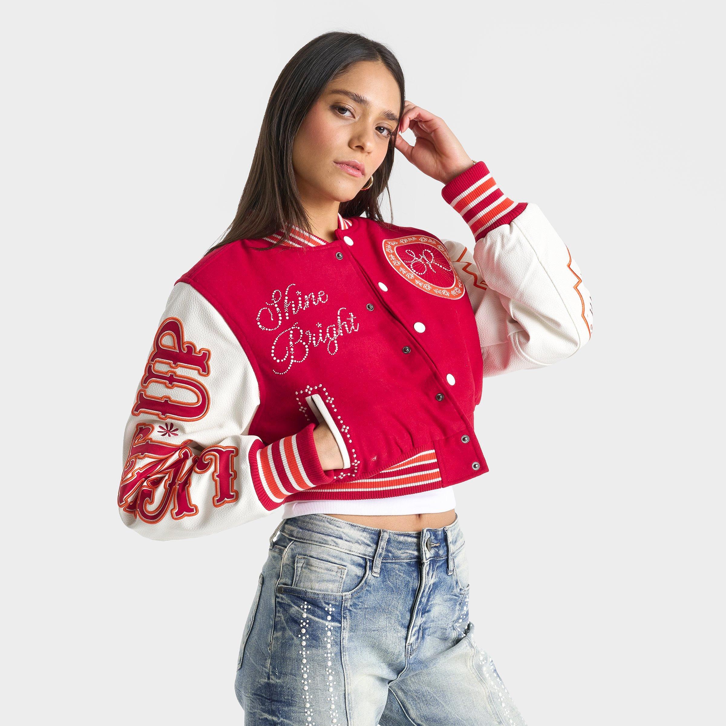 Click here for Smoke Rise Womens Shine Bright Varsity Jacket in T... prices