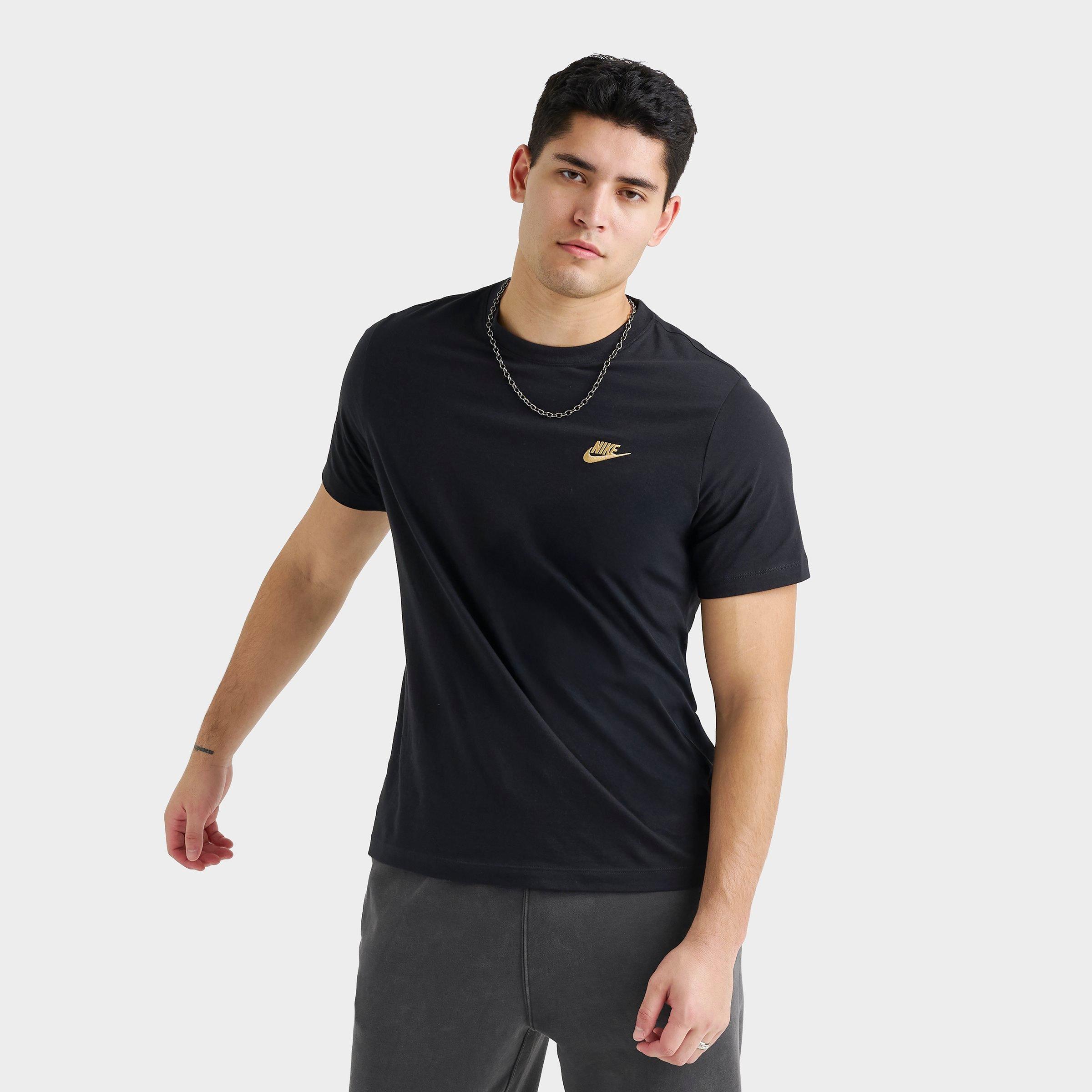 Click here for Nike Mens Sportswear Club T-Shirt in Black/Gold Si... prices